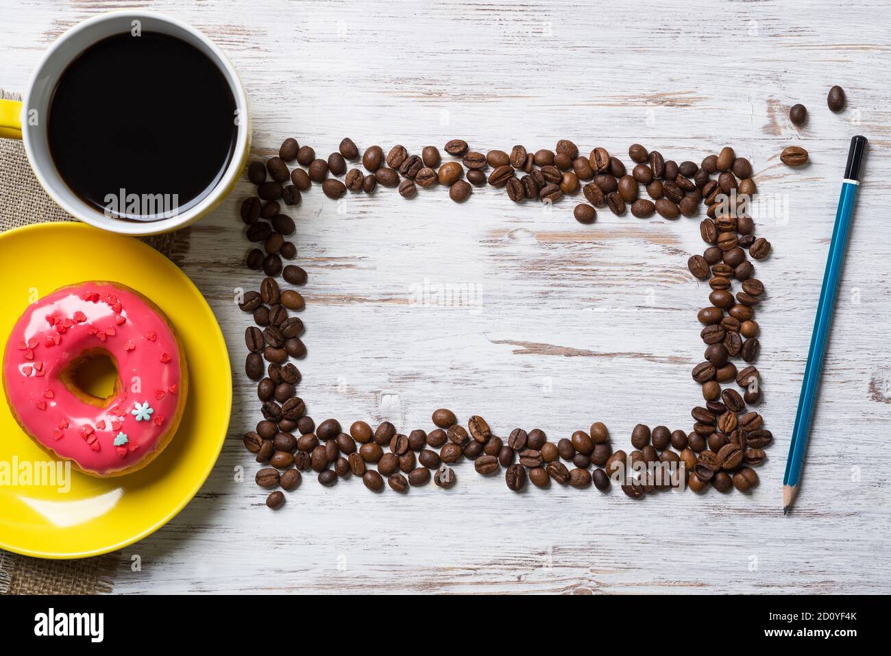 Coffee break with snack Stock Photo - Alamy