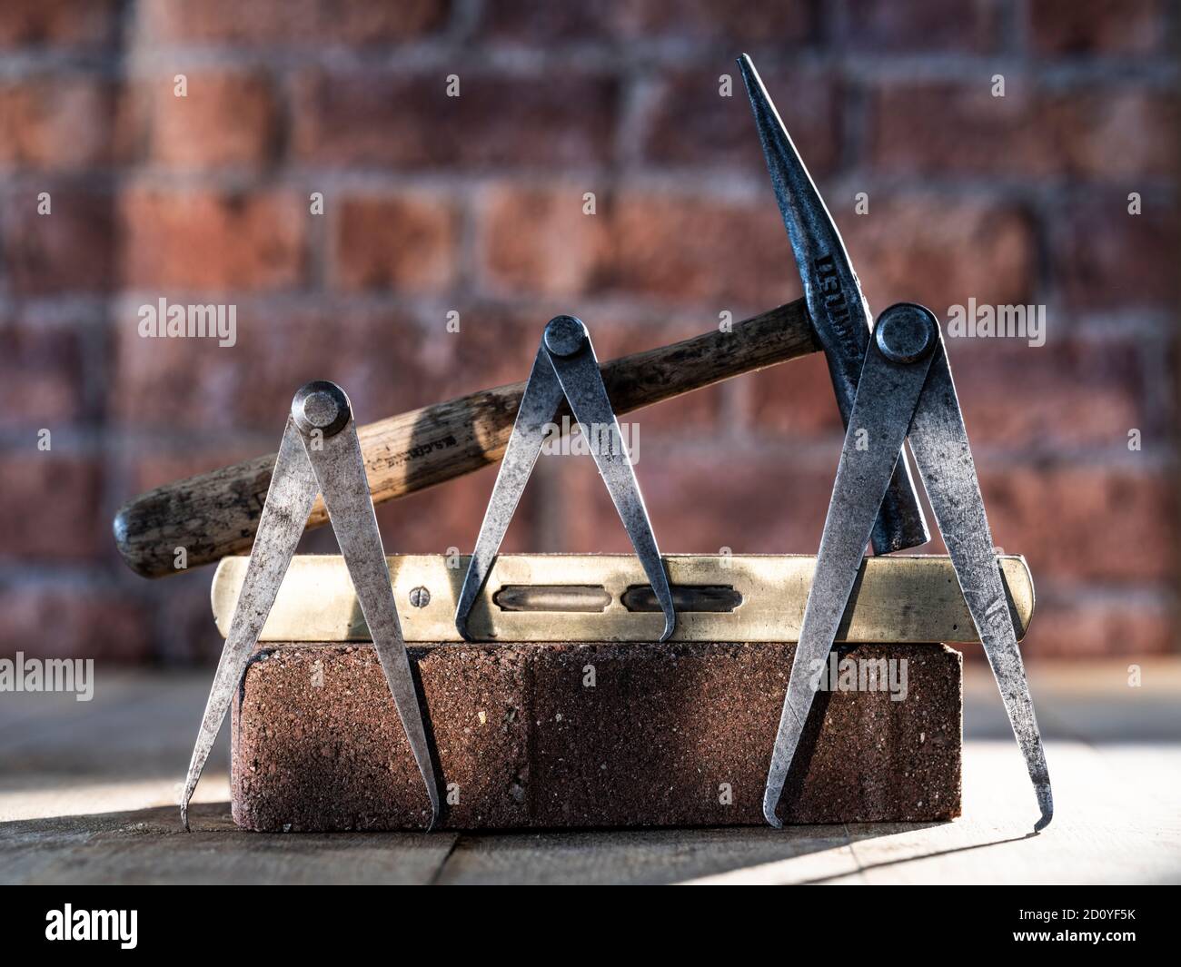 Set of three engineers odd leg callipers antique cobblers hammer on ...