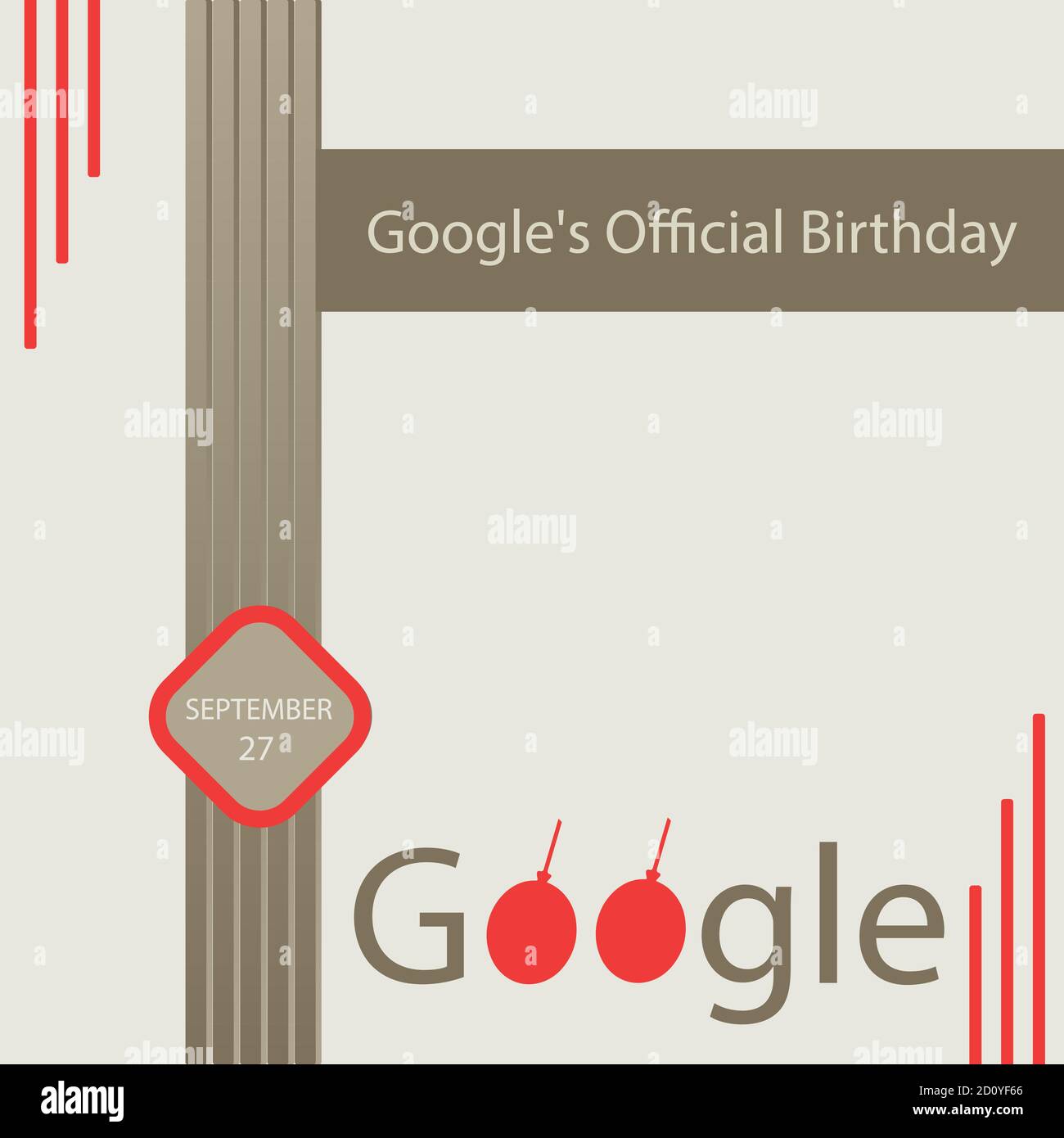 Google recognizes its birthday in September,1998 Stock Vector Image ...