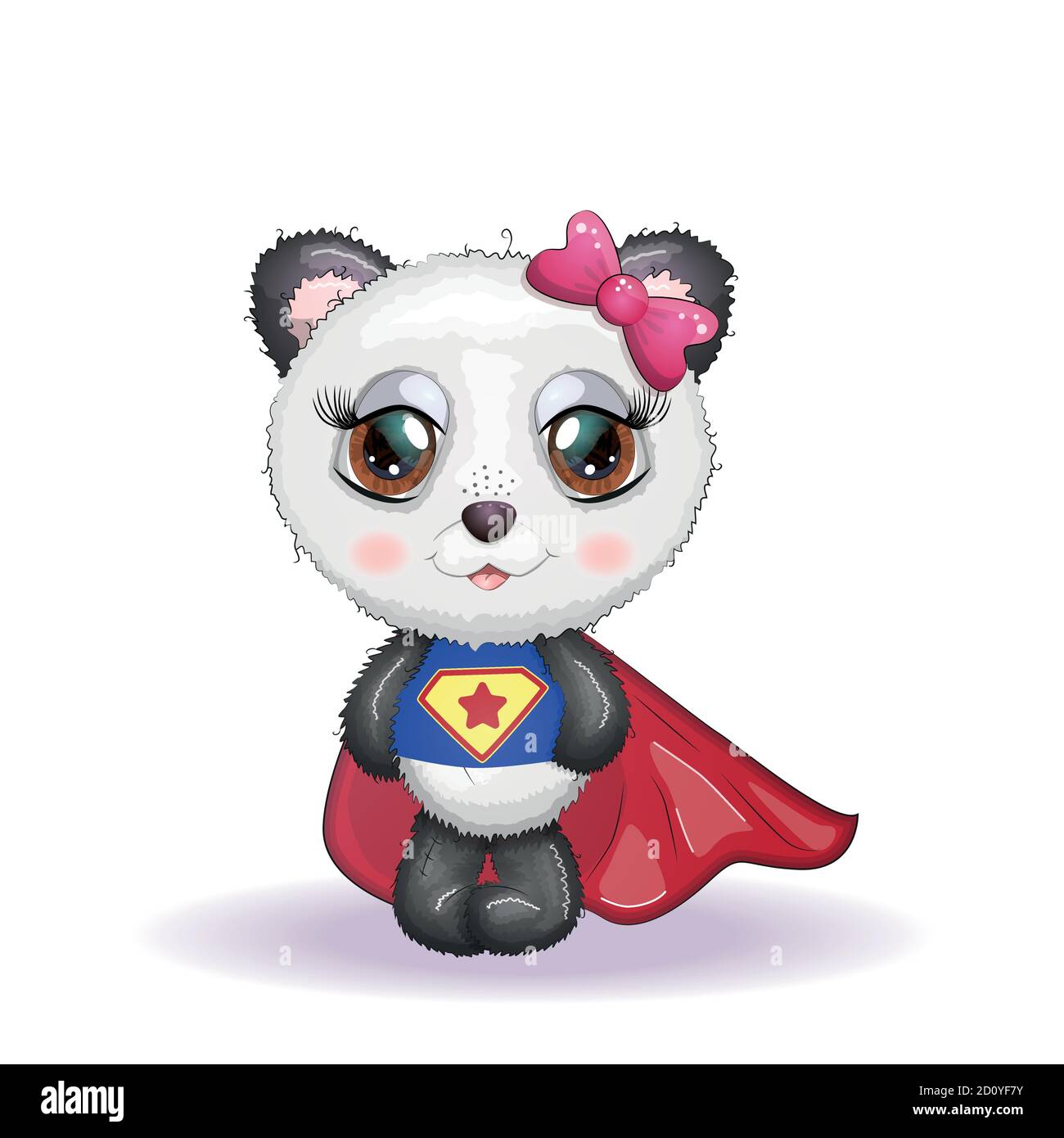 Cute Cartoon Panda With Big Eyes