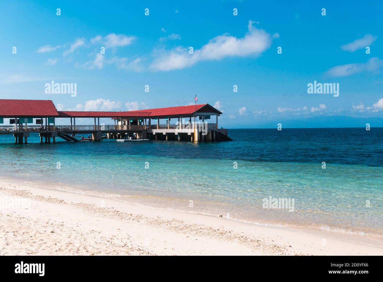 small jetty on a tropical island in the marine park. Malaysia Stock ...