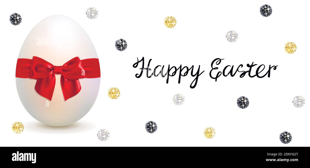 Easter greeting card with Easter egg and sparkling sparkles Stock ...
