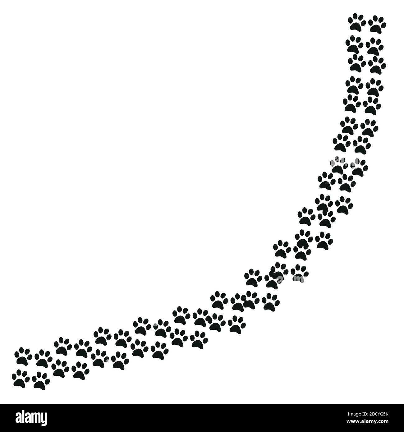 Footpath trail of animal. Dog or cat paws print. Trail footpath ...