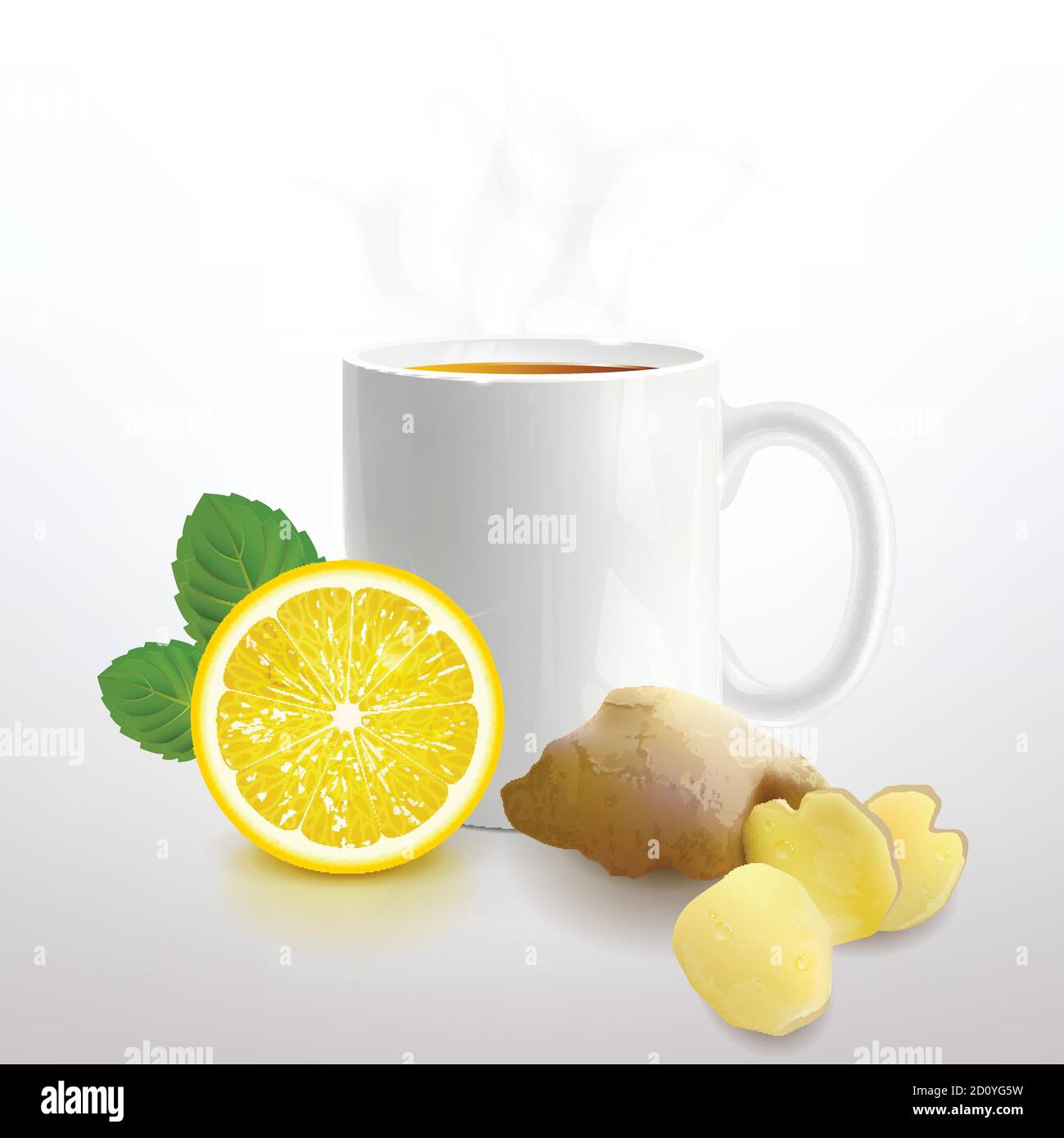 Ginger mint lemon Stock Vector Images - Alamy