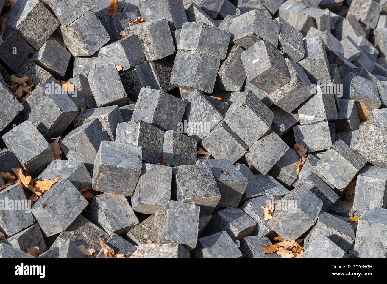 Background of gray building stone blocks. Many building blocks on a ...