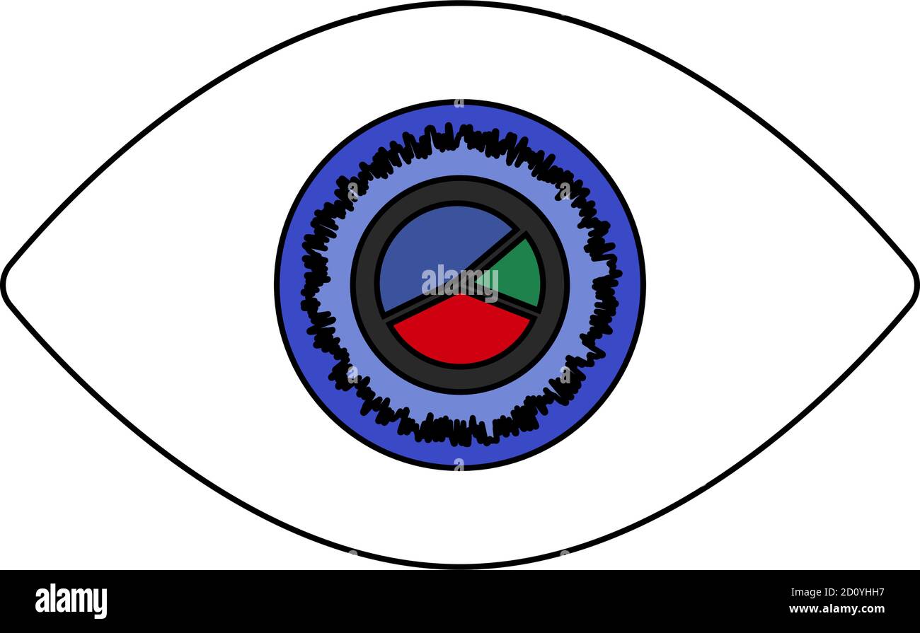Eye With Market Chart Inside Pupil Icon. Editable Outline With Color ...