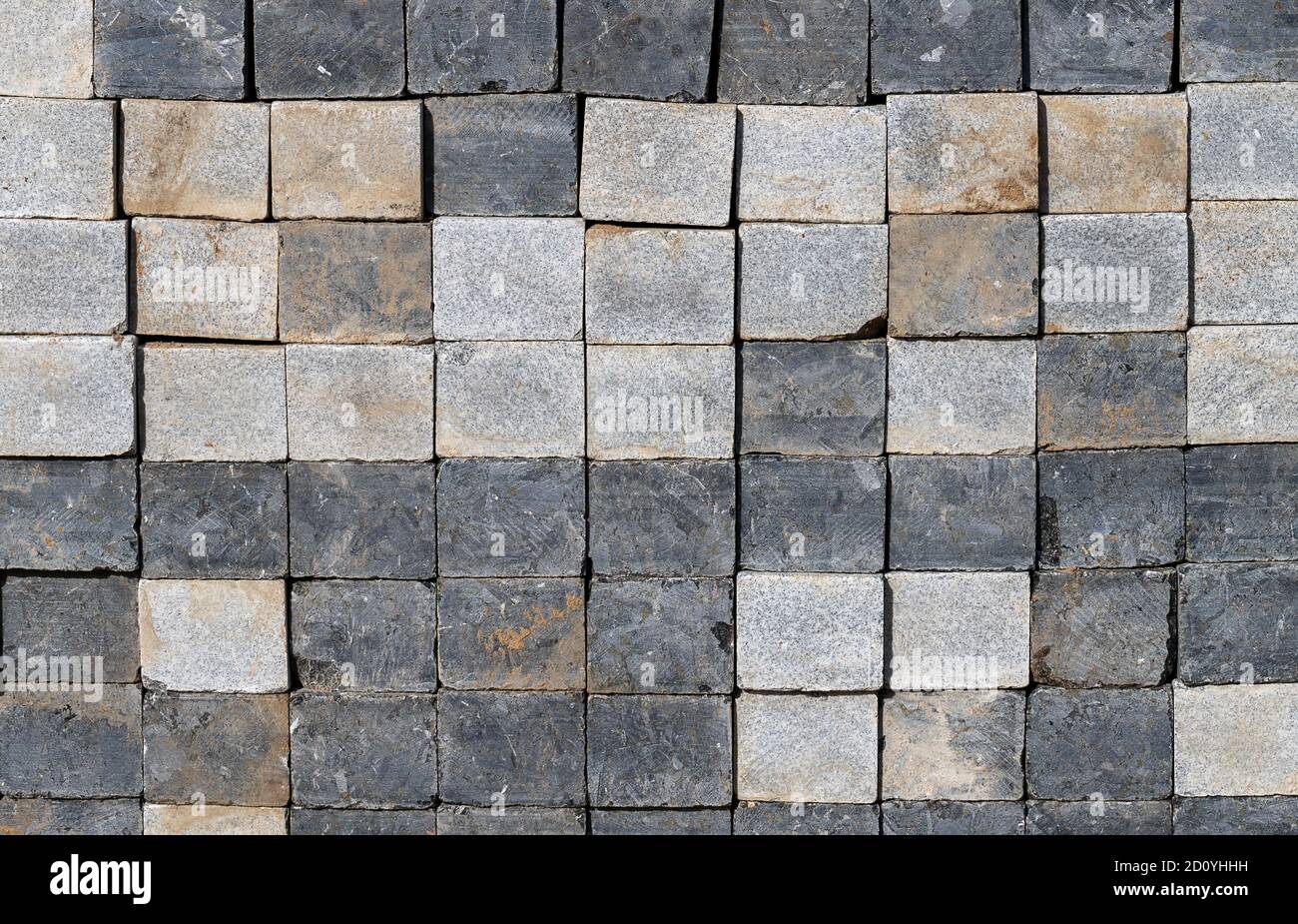 Background of gray building stone blocks. Many building blocks on a ...