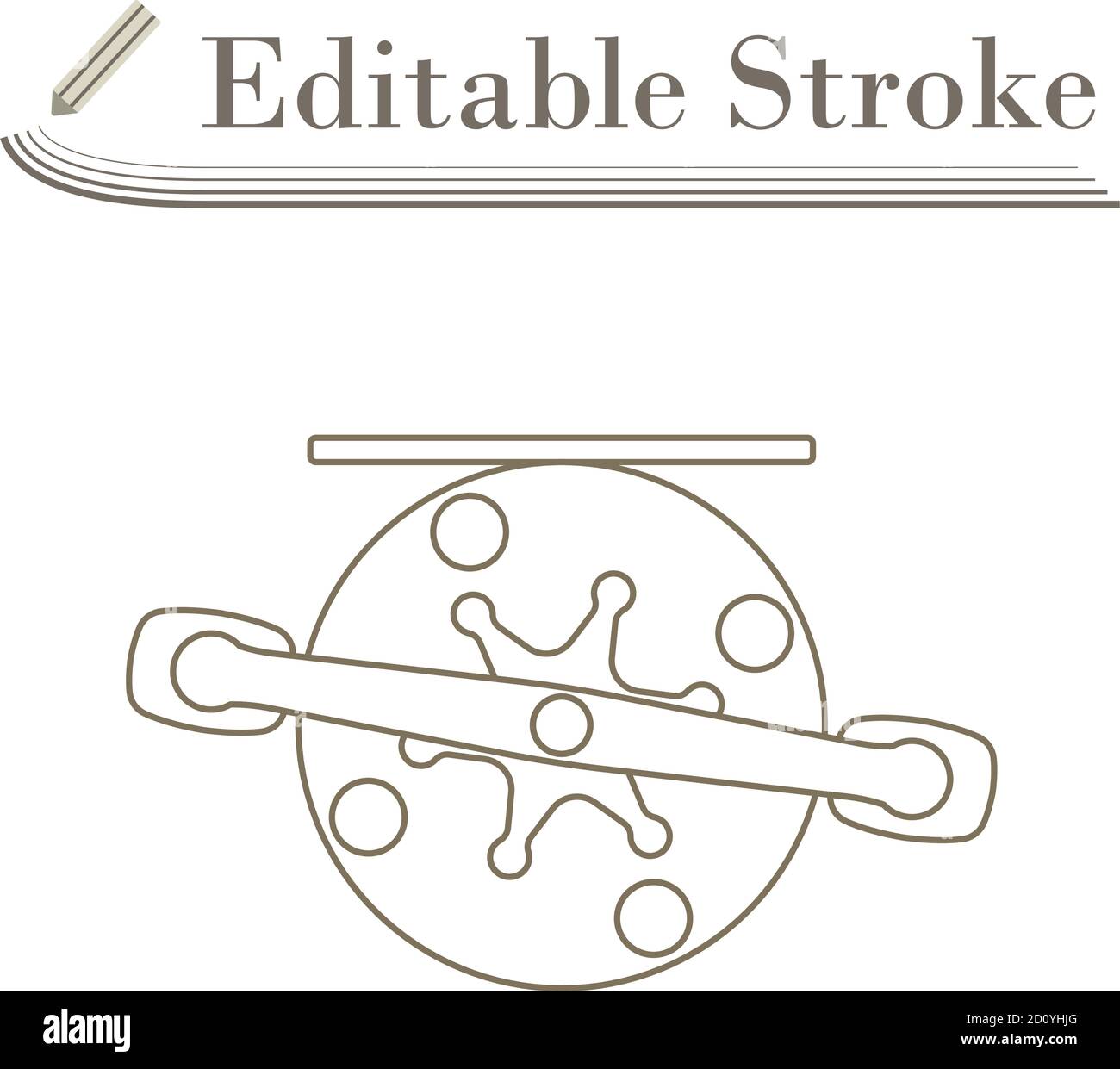 Icon Of Fishing Reel. Editable Stroke Simple Design. Vector ...