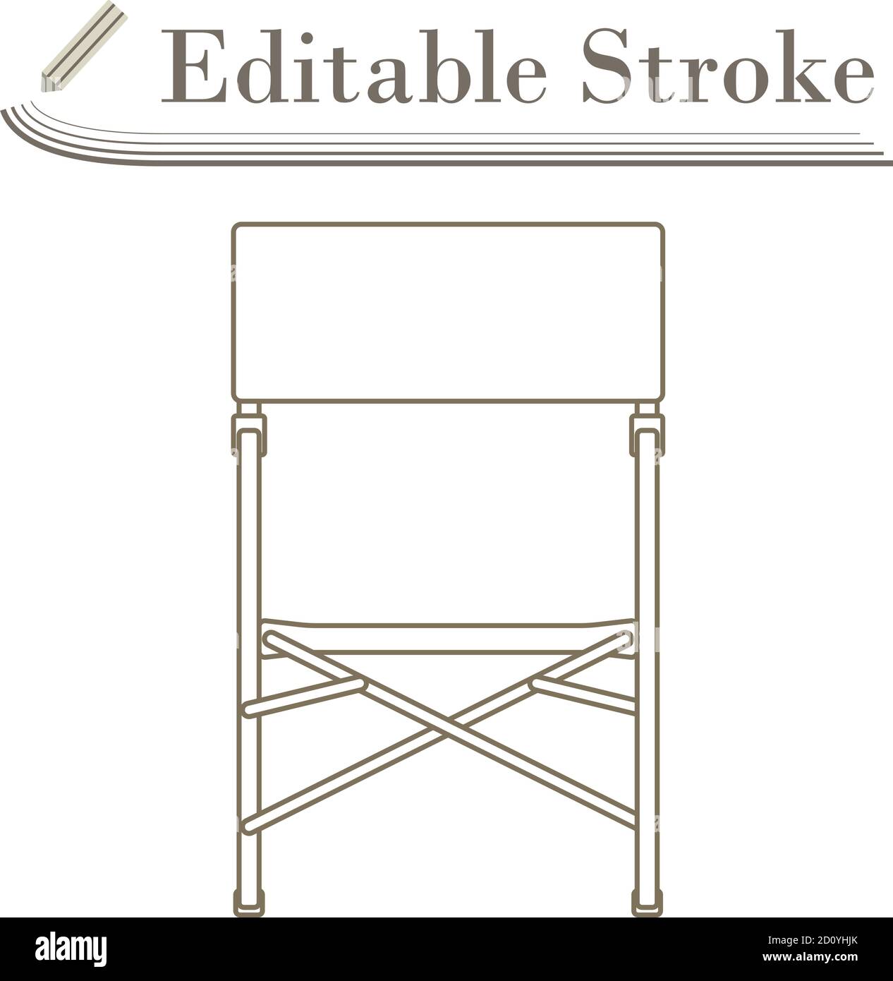 Icon Of Fishing Folding Chair. Editable Stroke Simple Design. Vector ...