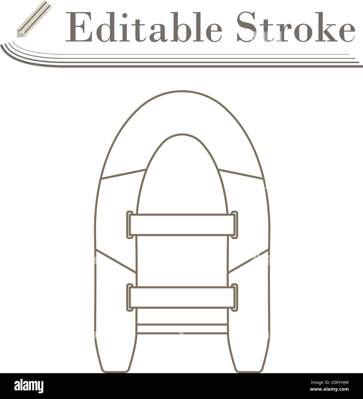 Icon Of Rubber Boat. Editable Stroke Simple Design. Vector Illustration ...