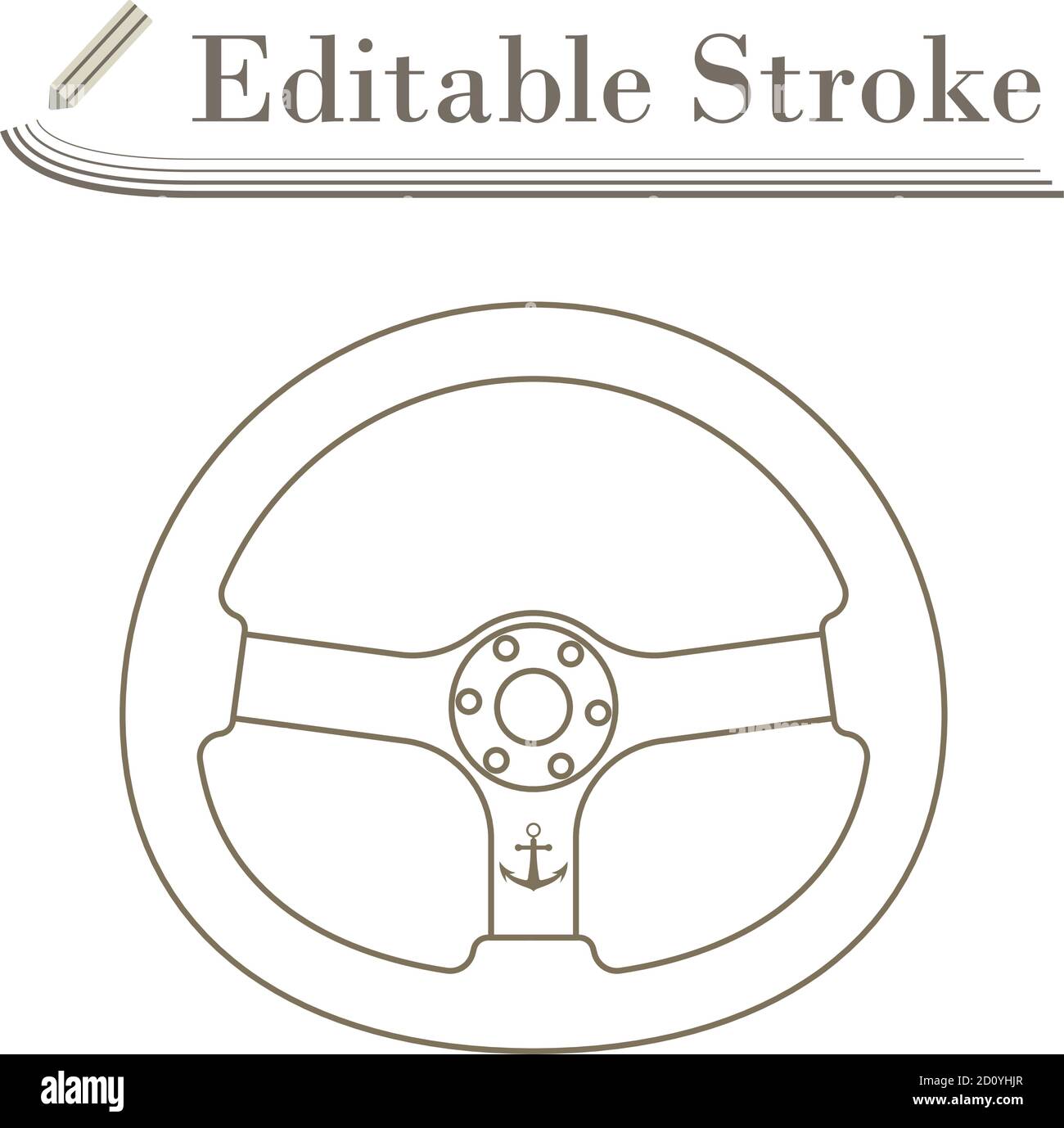 Icon Of Steering Wheel. Editable Stroke Simple Design. Vector ...