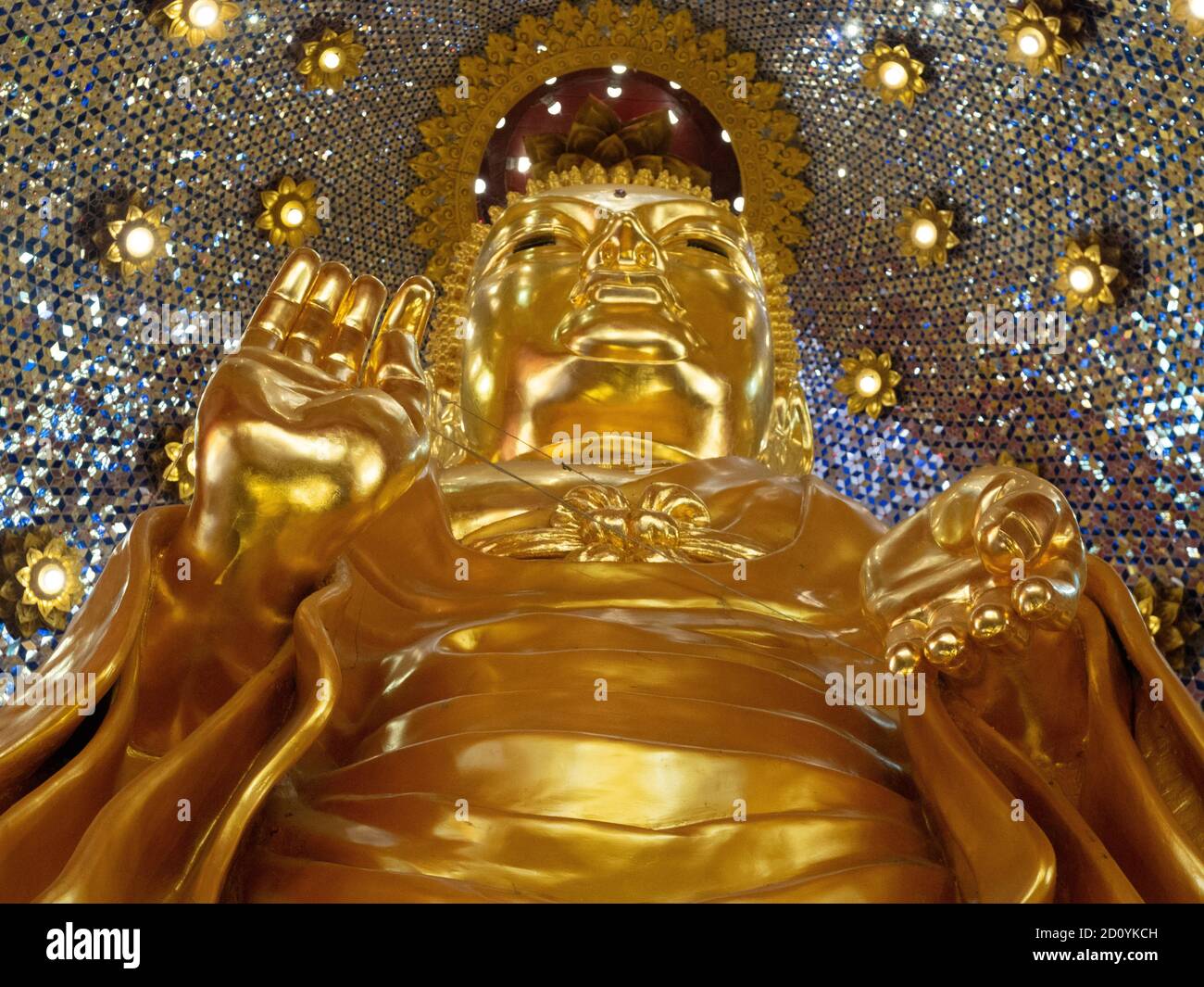 Golden Buddha statue inside Ancient Siam, Thailand Stock Photo - Alamy