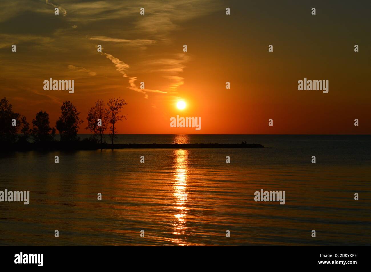 Beautiful Lakeside Sunset Stock Photo - Alamy