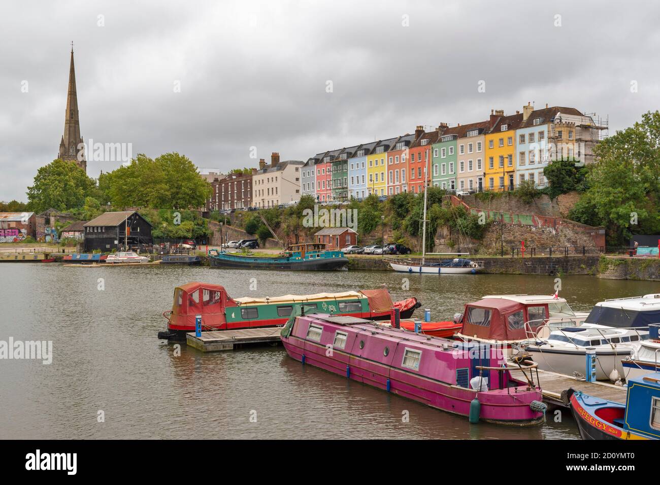 BRISTOL CITY ENGLAND PASTEL COLOURED HOUSES OF REDCLIFFE PARADE WEST ...