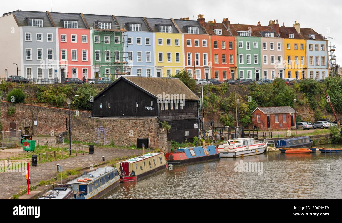BRISTOL CITY ENGLAND PASTEL COLOURED HOUSES OF REDCLIFFE PARADE WEST ...