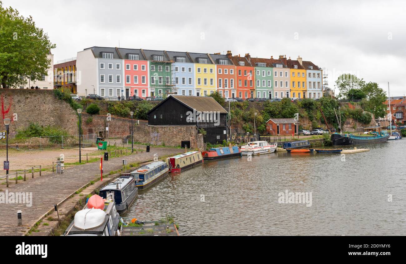 BRISTOL CITY ENGLAND THE PASTEL COLOURED HOUSES OF REDCLIFFE PARADE ...