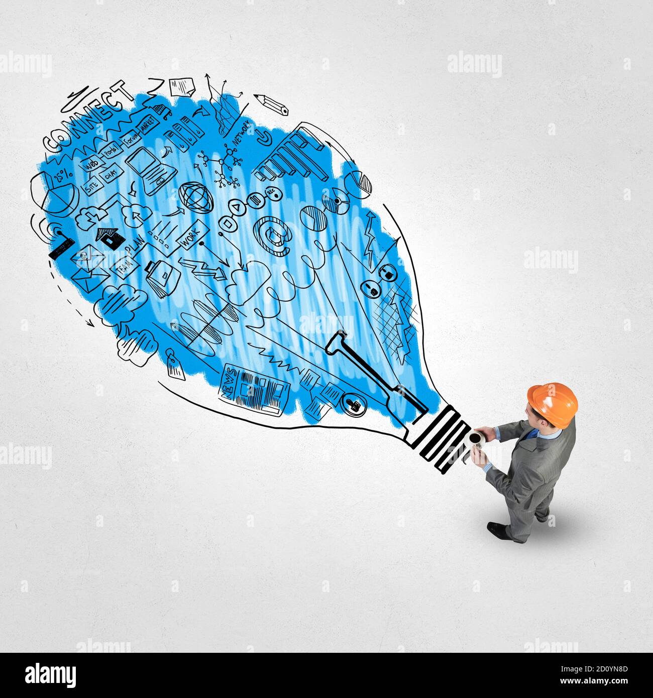 Man engineer thinking over his plan Stock Photo - Alamy