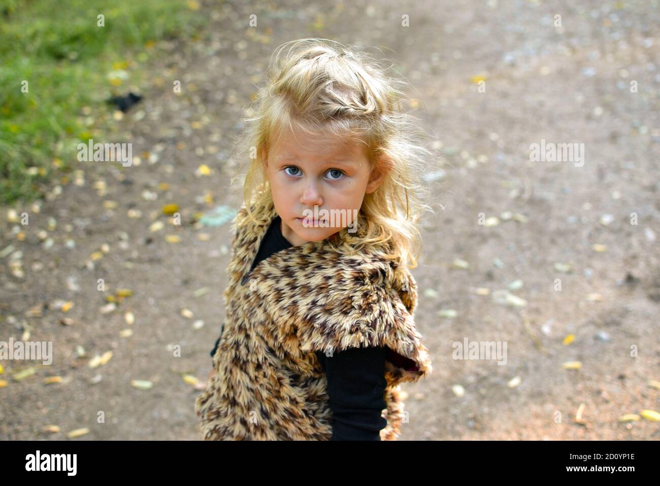 Child portrait, close-up. Girl outdoors in nature. Beautiful girl 3 ...