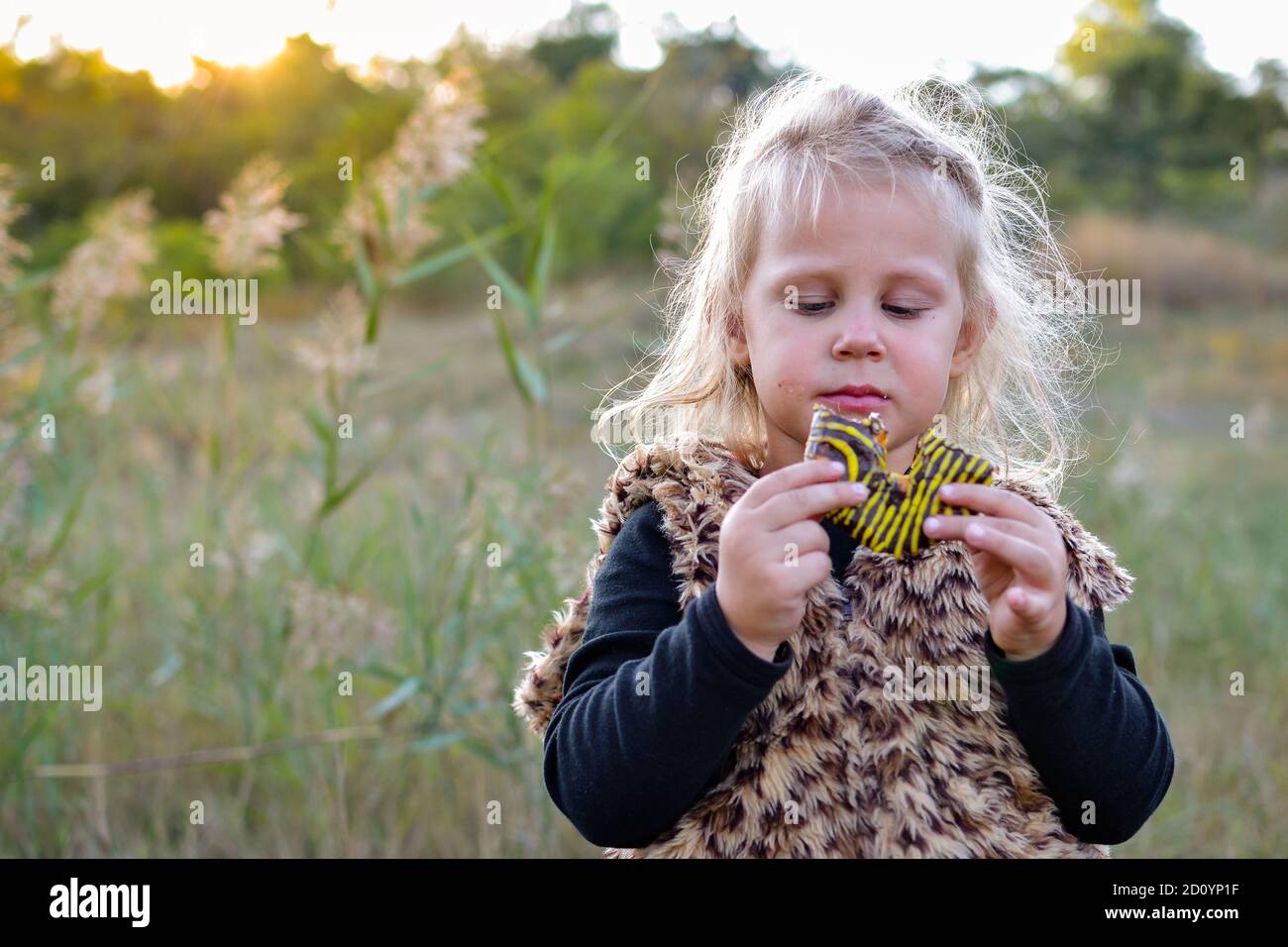 Child portrait, close-up. Girl outdoors in nature. Beautiful girl 3 ...