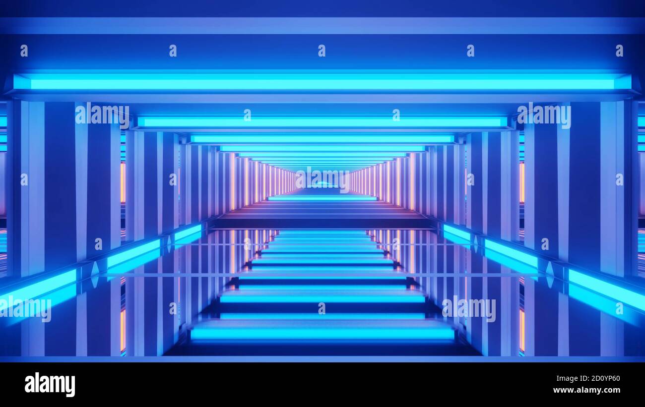 Illuminating Rectangular Reflecting Floor 4k uhd 3d illustration ...