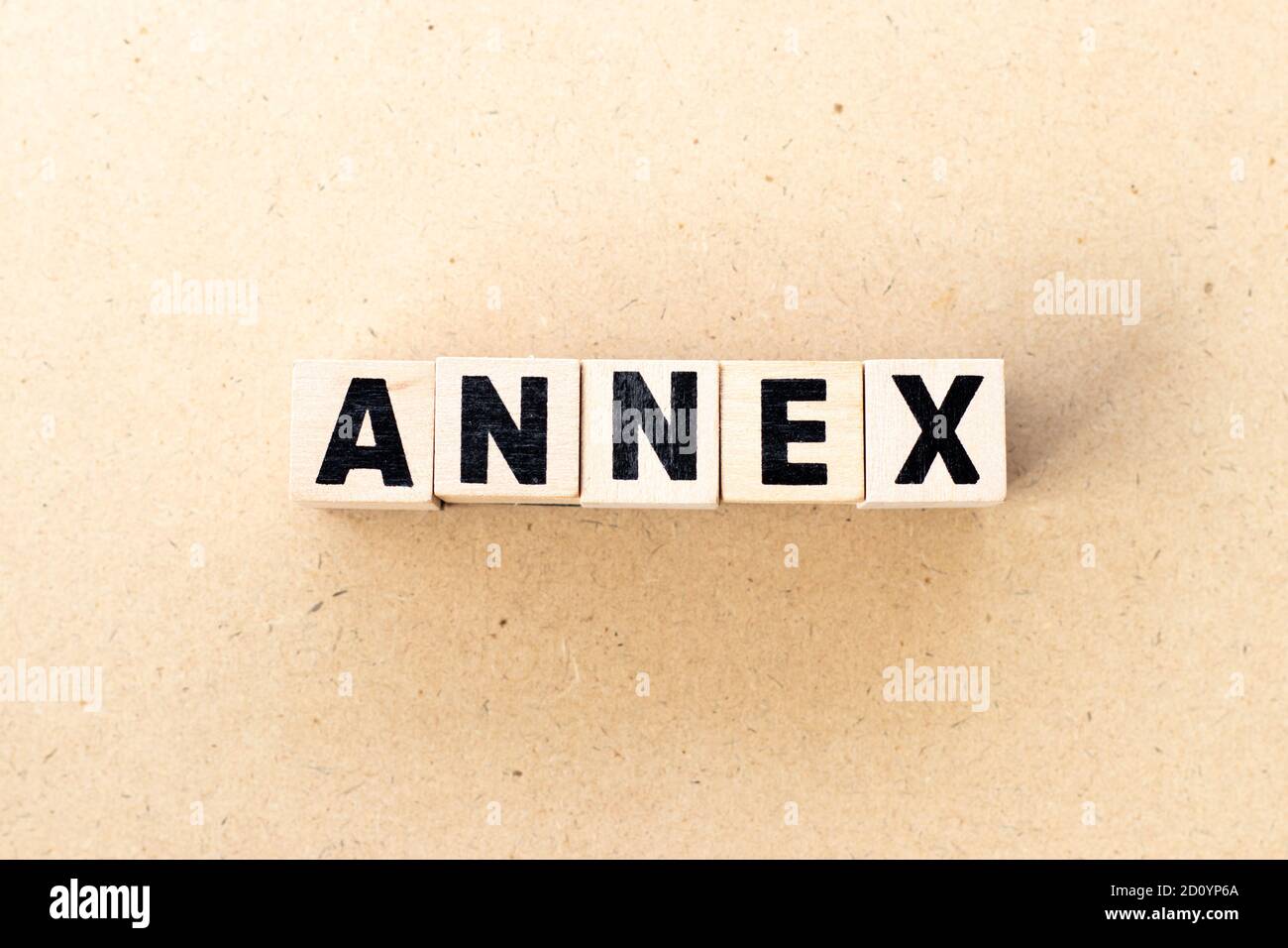 Alphabet letter block in word annex on wood background Stock Photo - Alamy