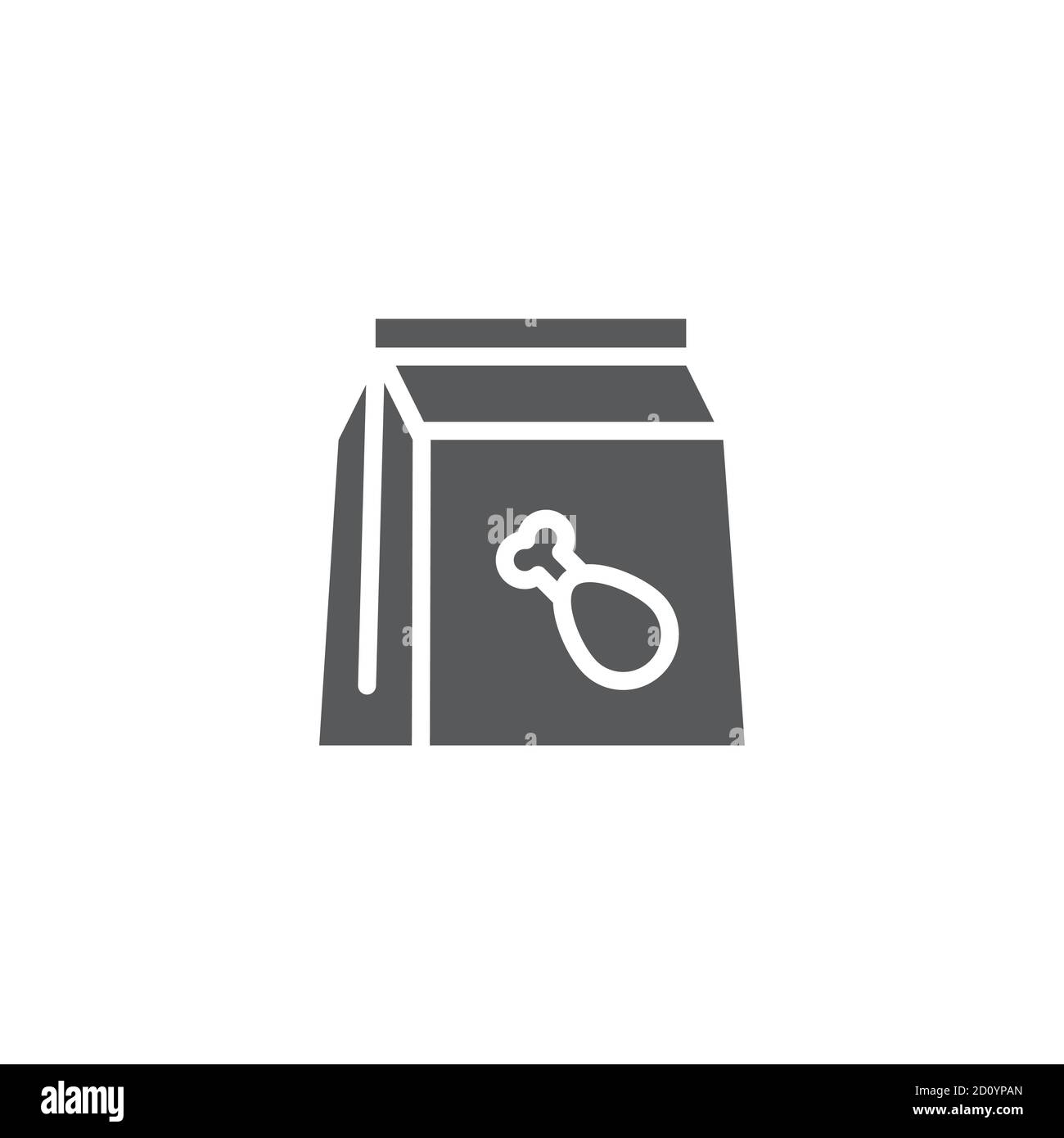 Fast food delivery paper bag vector icon symbol isolated on white ...