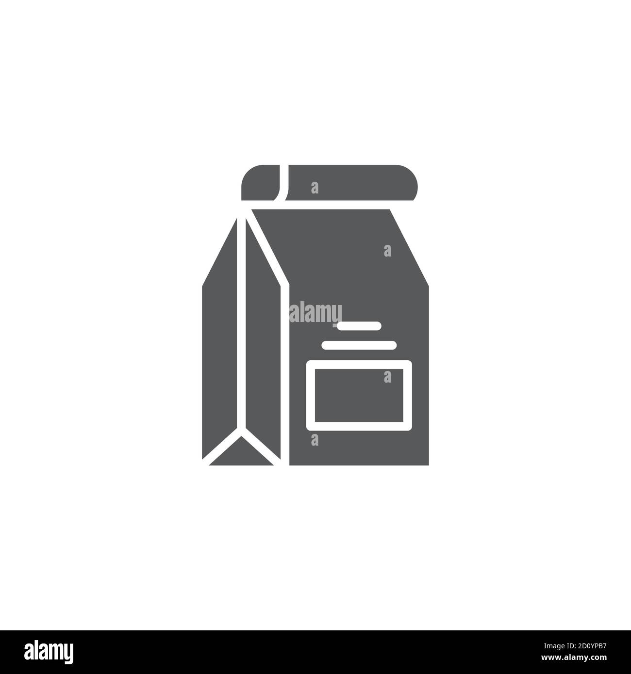 Fast food delivery paper bag vector icon symbol isolated on white ...