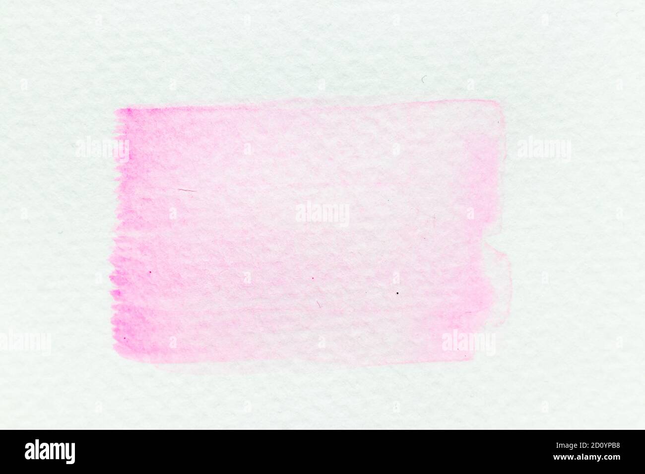 Pink color watercolor handdrawing as line brush on white paper ...