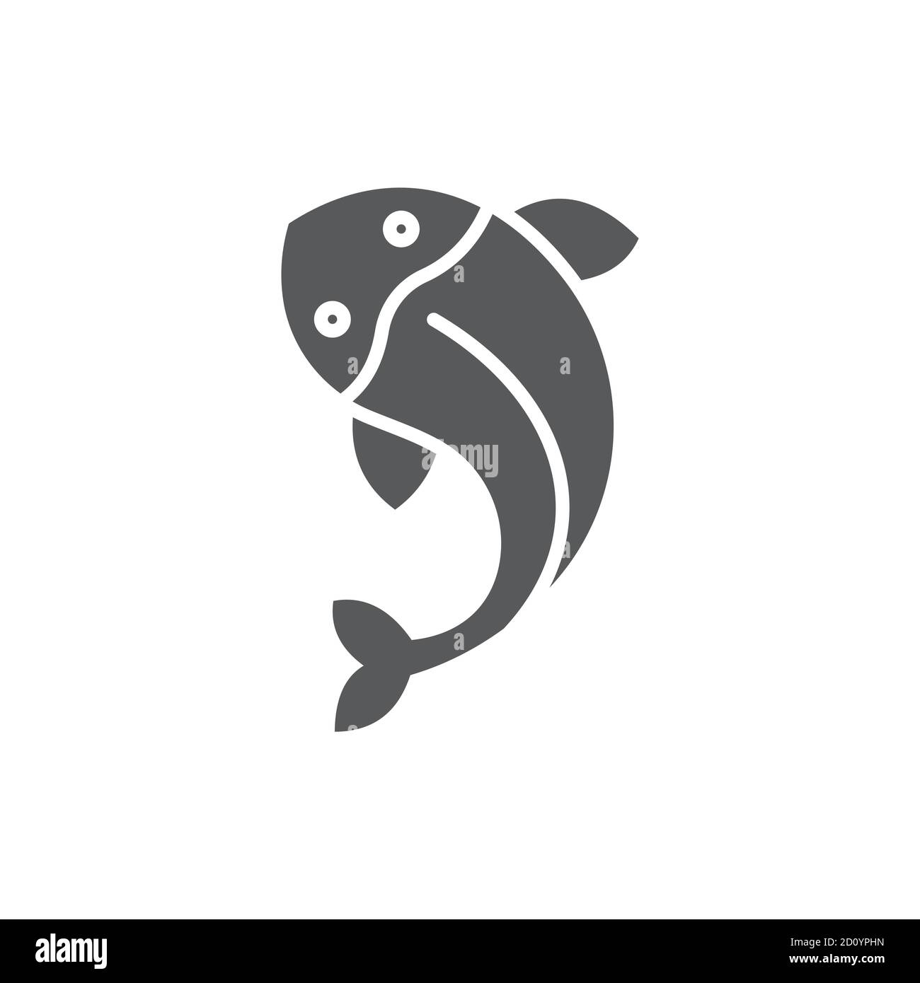 Fish vector icon symbol animal isolated on white background Stock ...