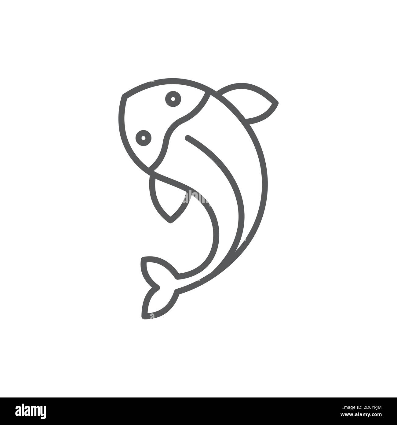 Fish vector icon symbol animal isolated on white background Stock ...