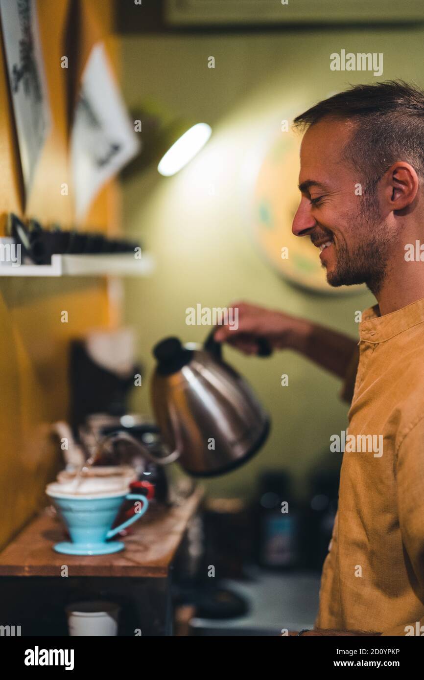 Small Coffee shop in Sweden Stock Photo - Alamy