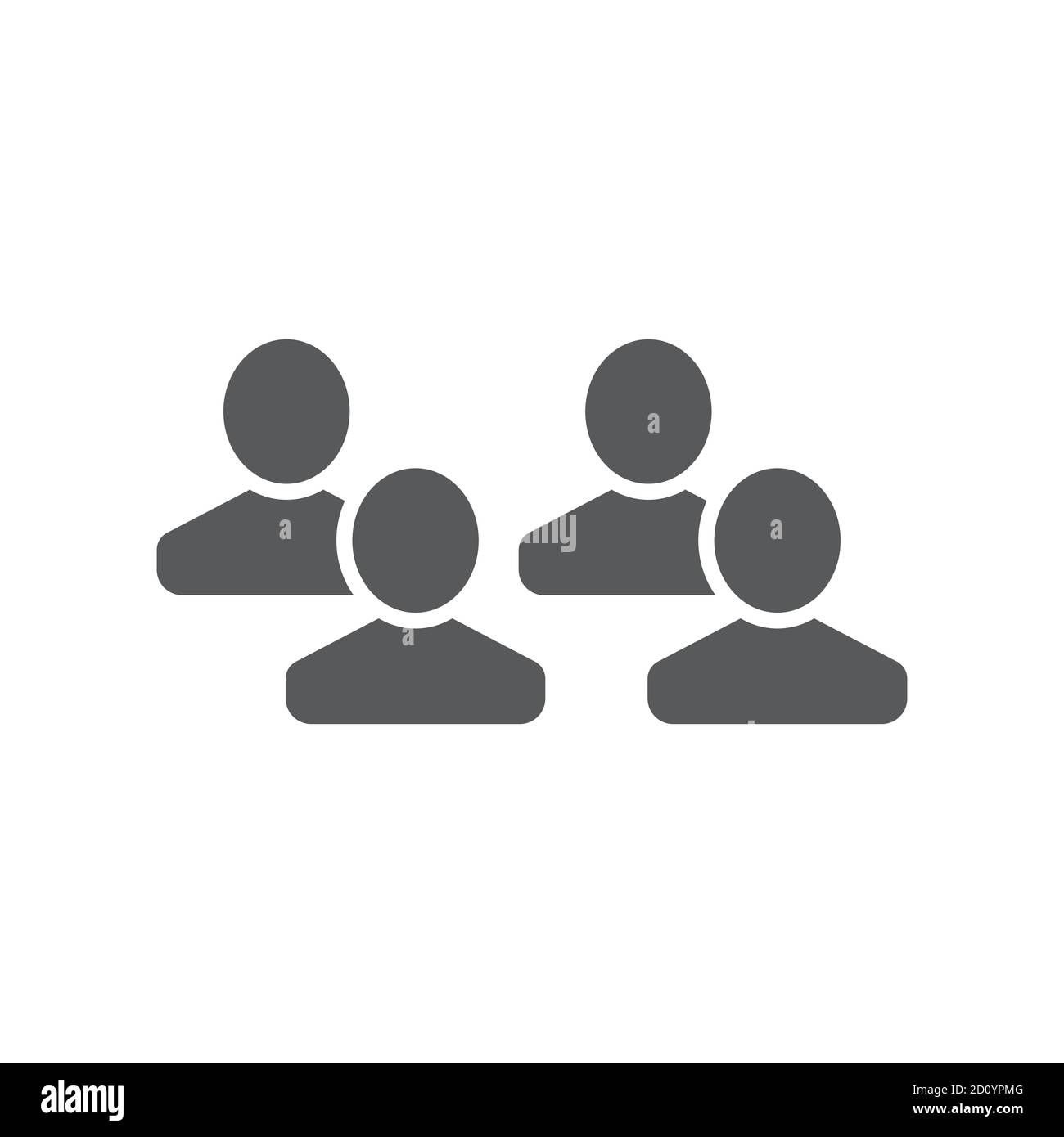 Group of four people vectoricon symbol isolated on white background ...