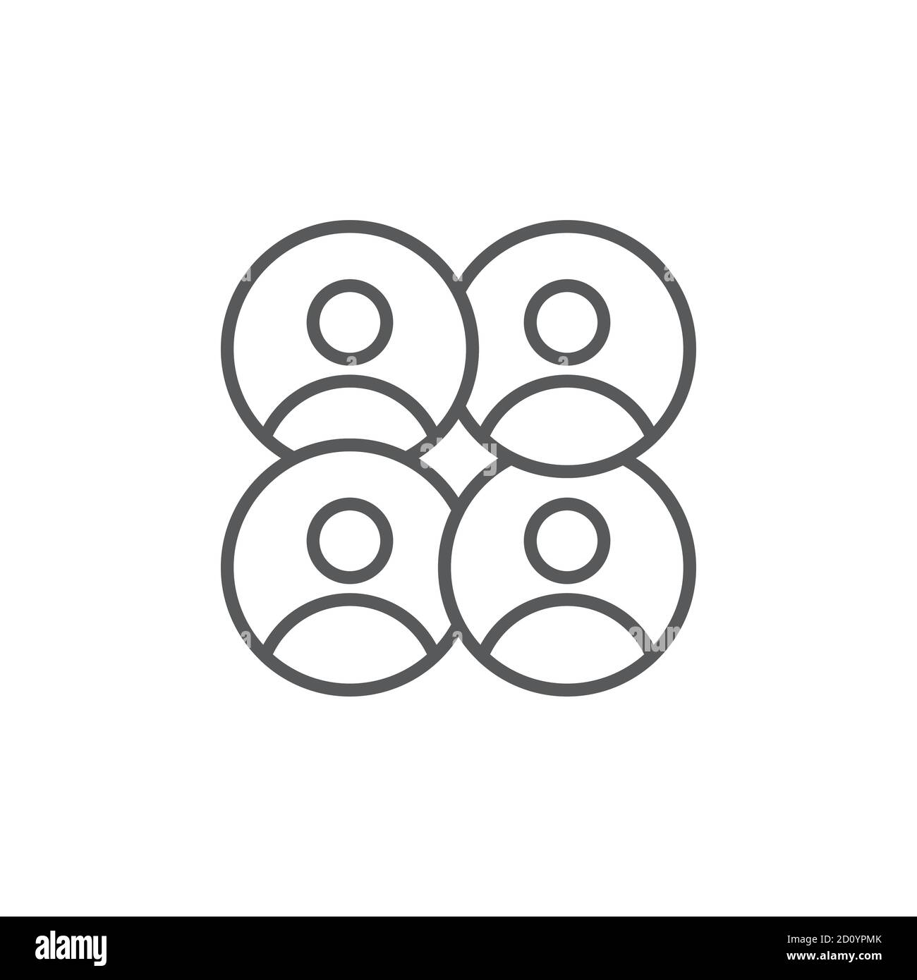 Group of four people vectoricon symbol isolated on white background ...