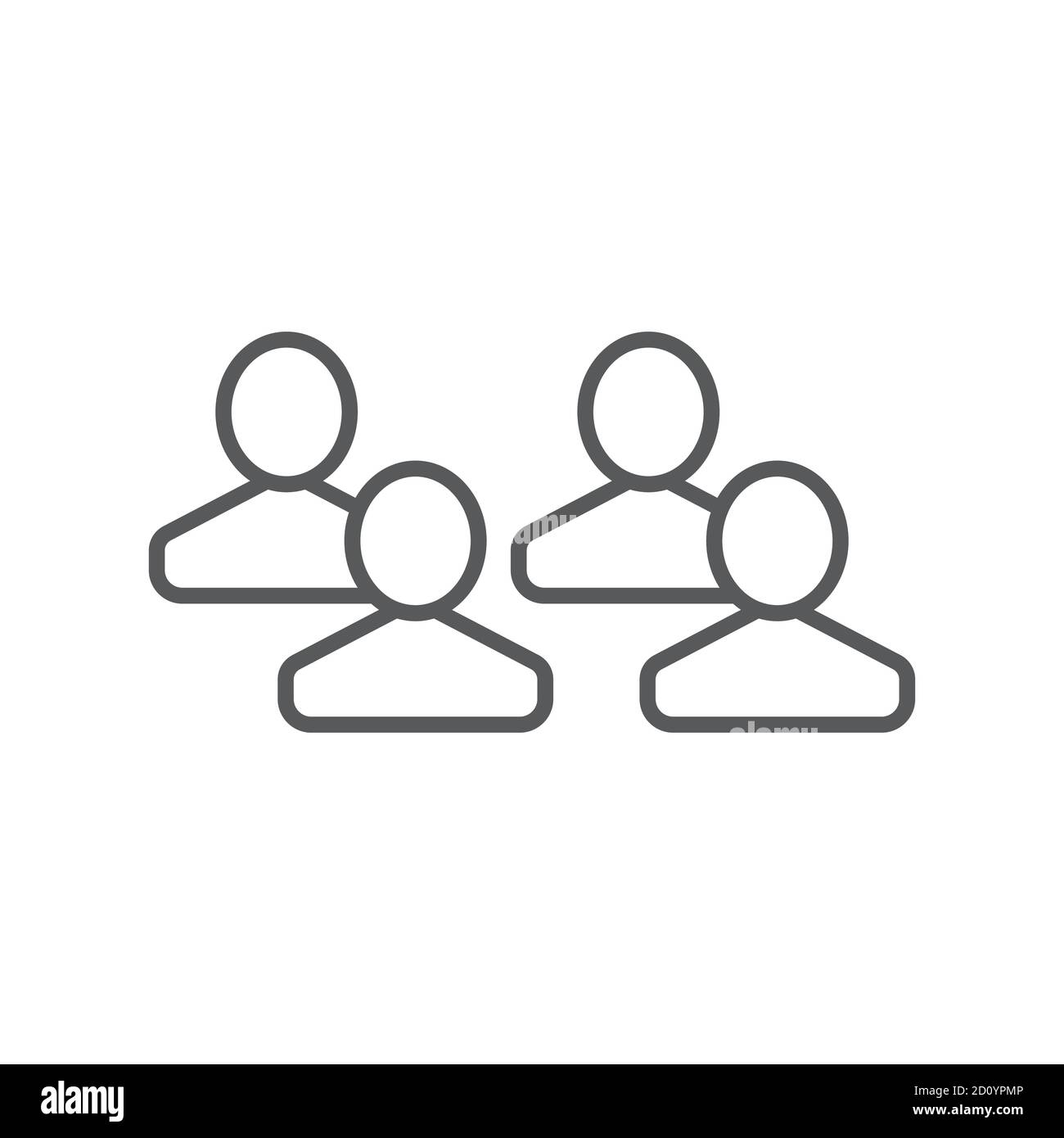 Group of four people vectoricon symbol isolated on white background ...