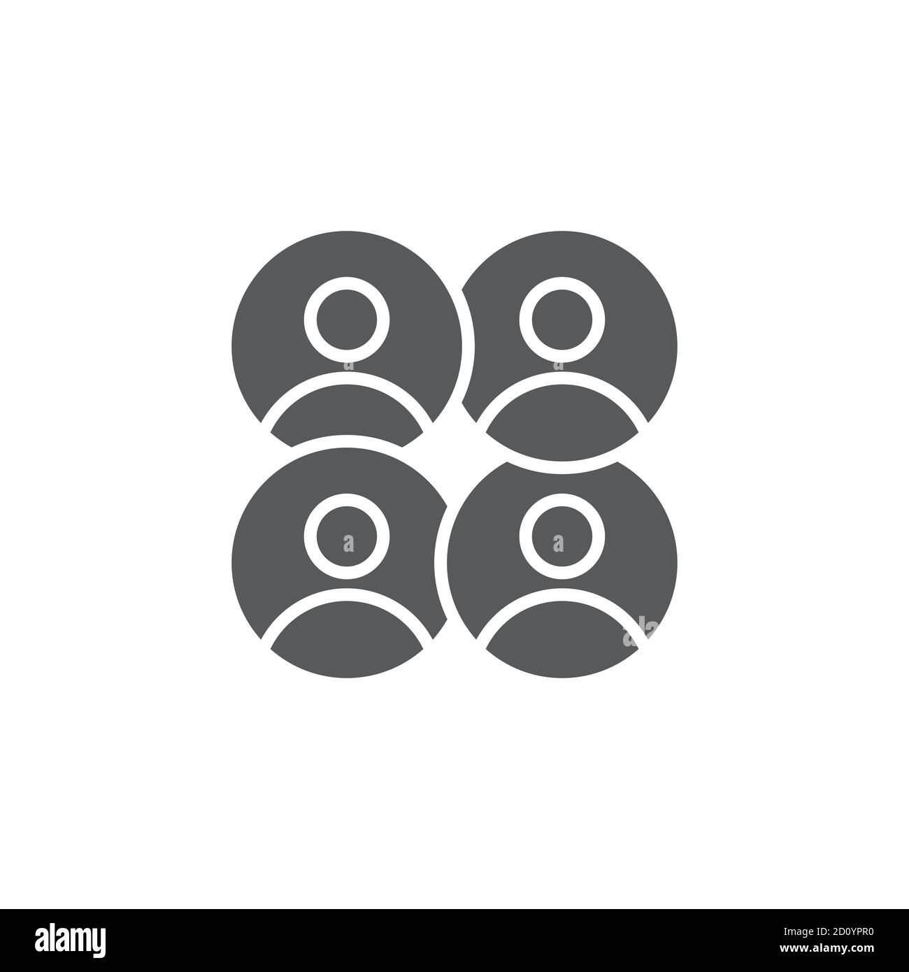Group of four people vectoricon symbol isolated on white background ...