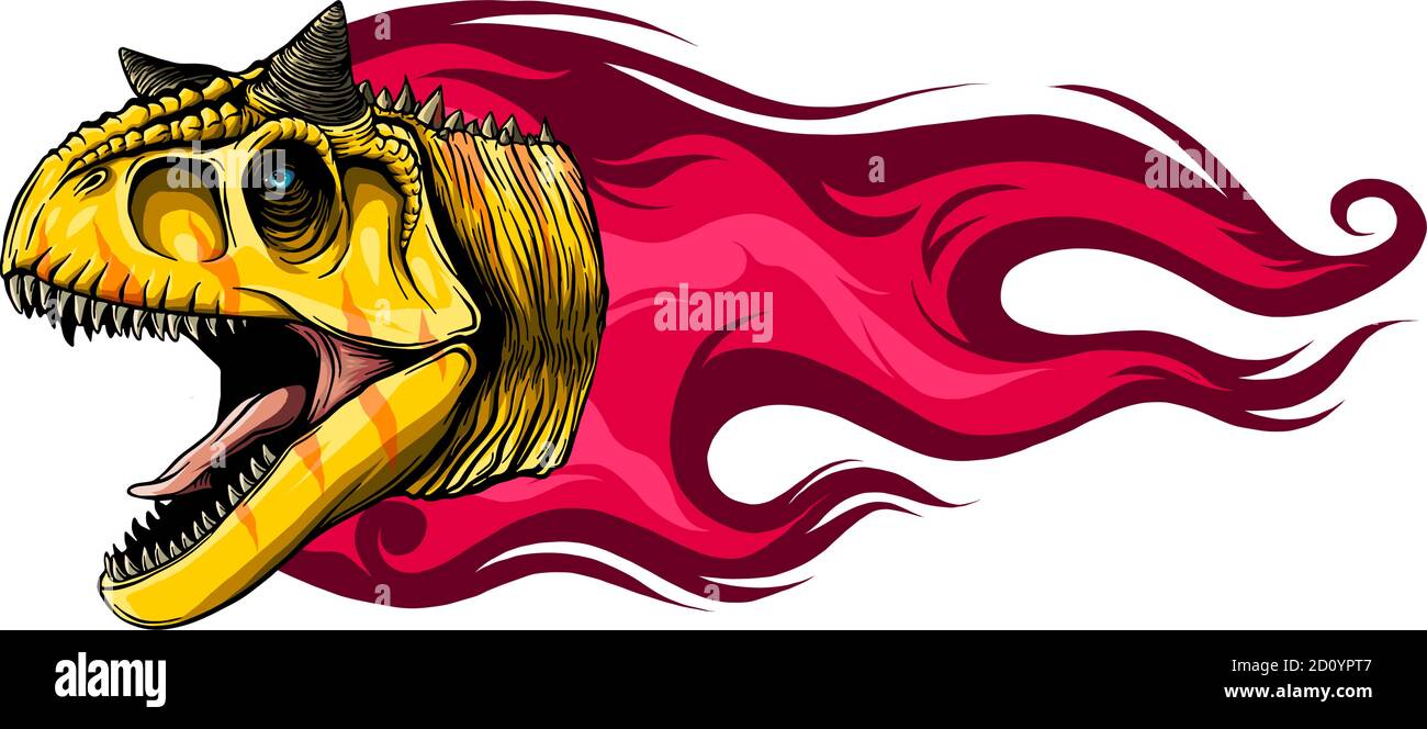 Vector illustration carnosaur with flame. design art Stock Vector Image ...