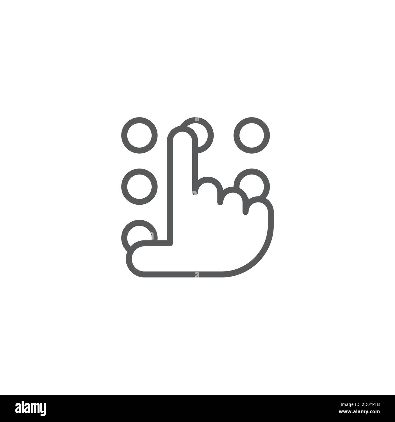 Hand and pin pad vector icon symbol isolated on white background Stock ...