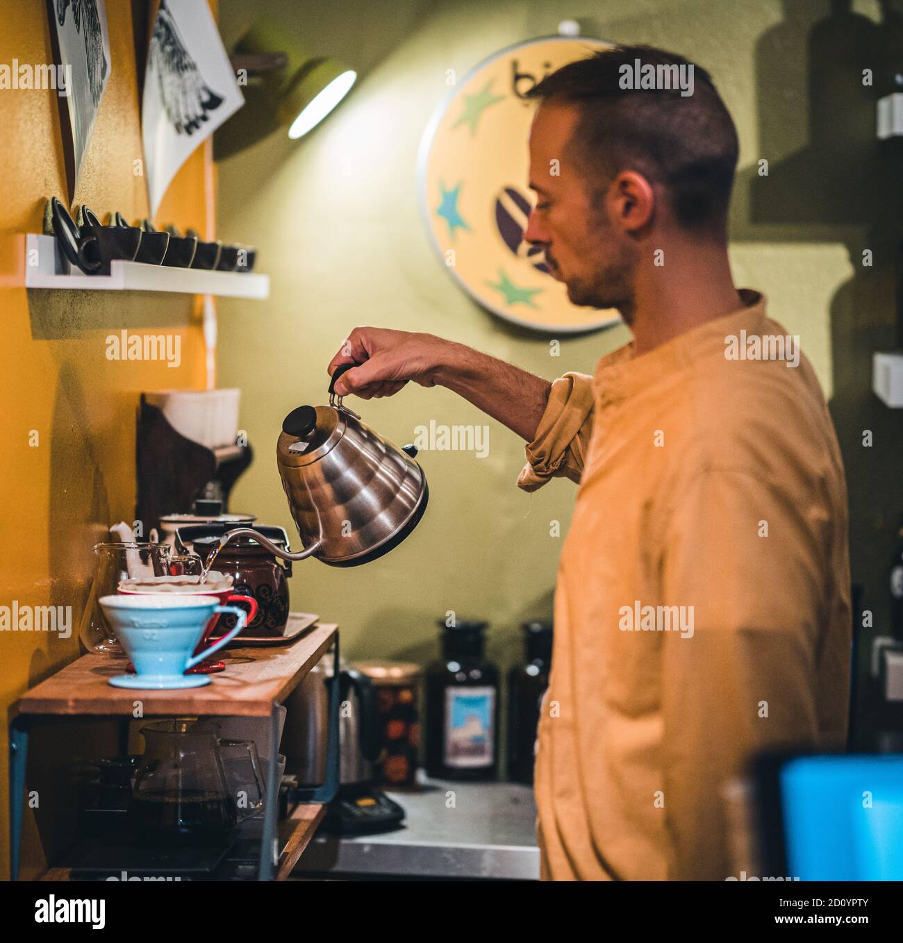Small Coffee shop in Sweden Stock Photo - Alamy