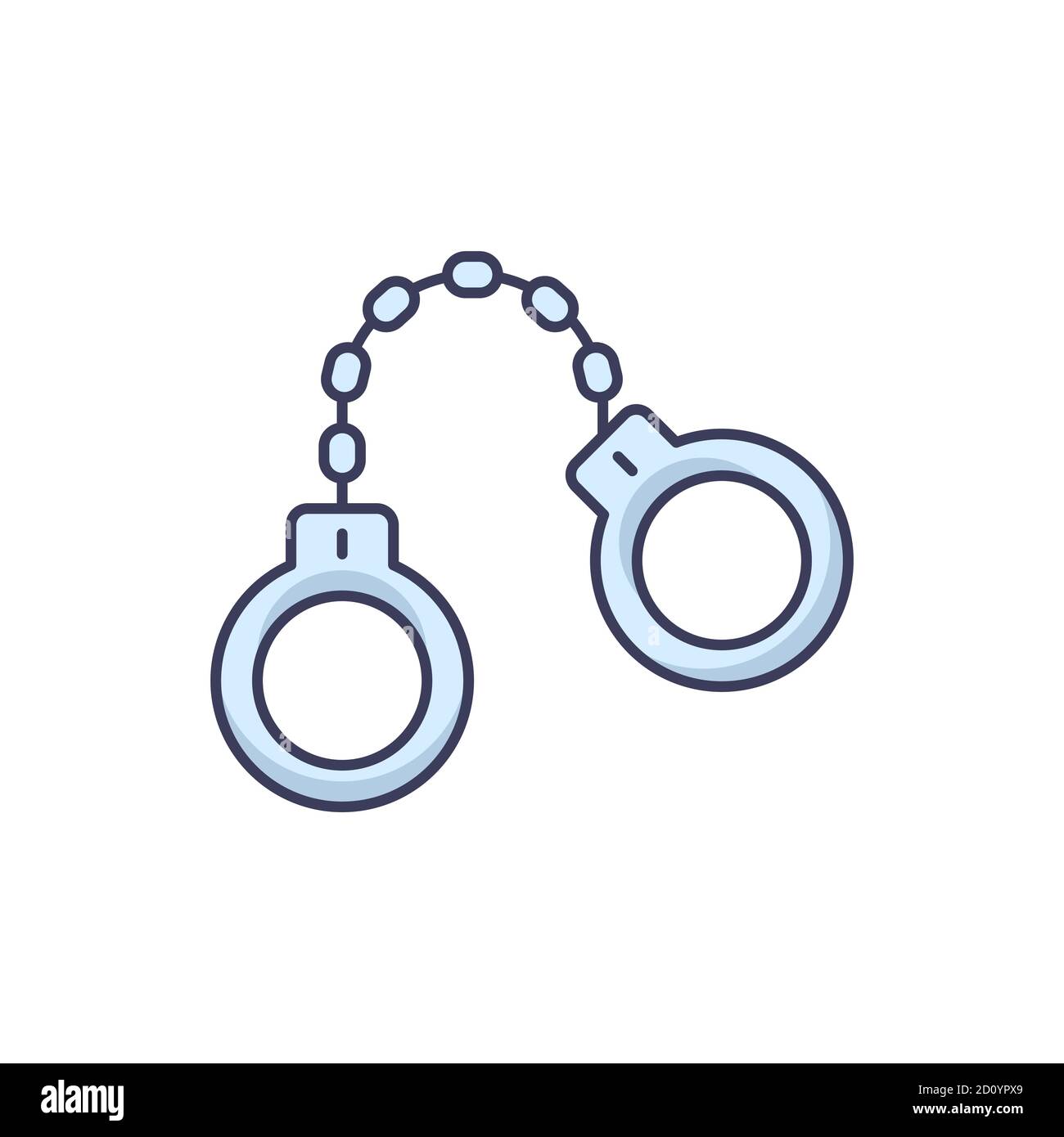Handcuffs and police badge vector icon symbol isolated on white ...