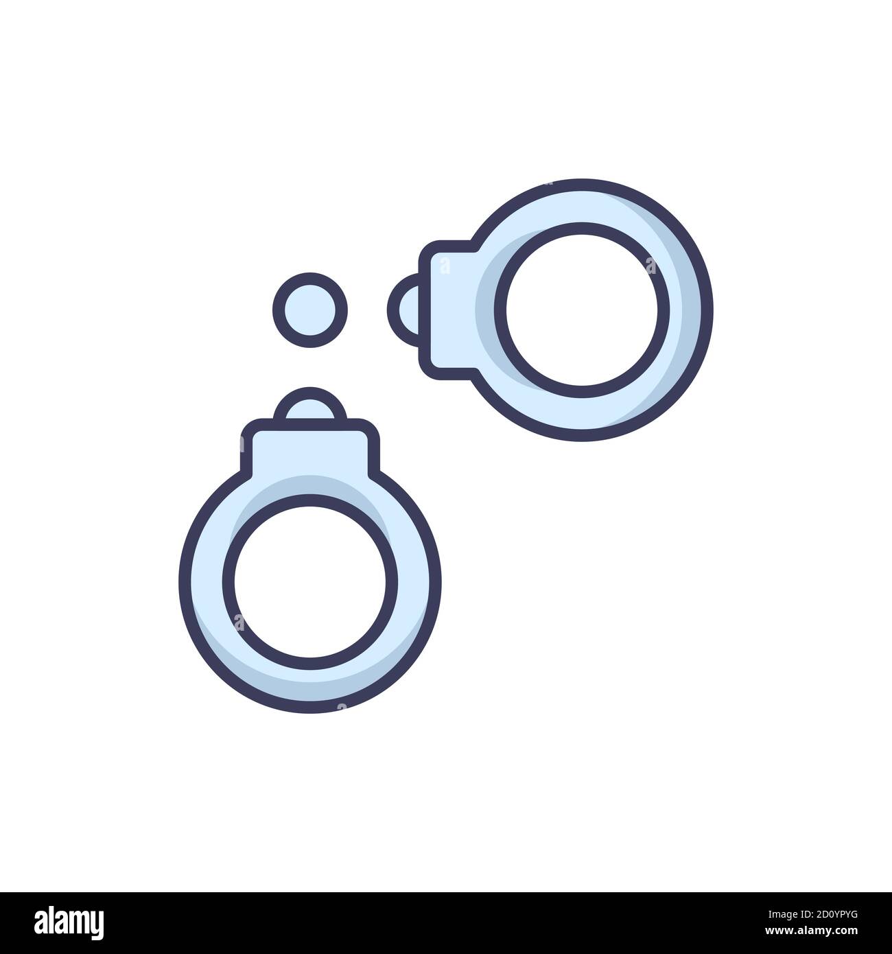 Handcuffs and police badge vector icon symbol isolated on white ...