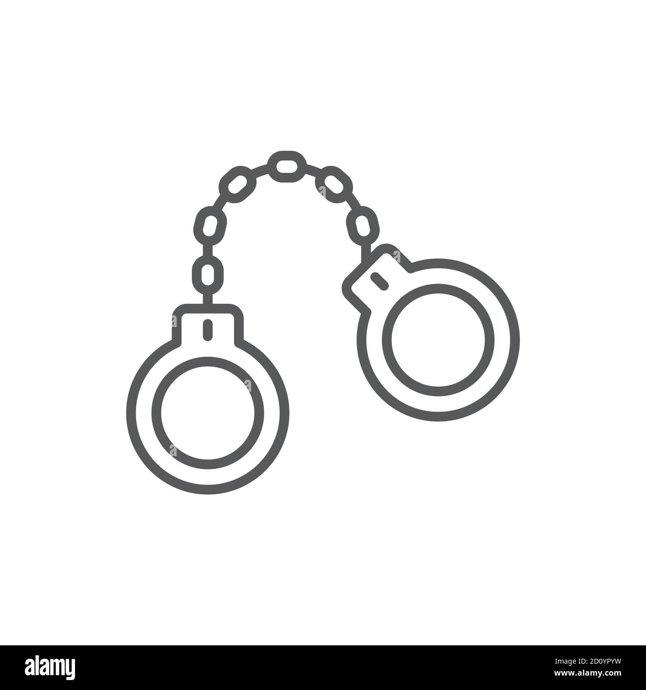 Handcuffs and police badge vector icon symbol isolated on white ...