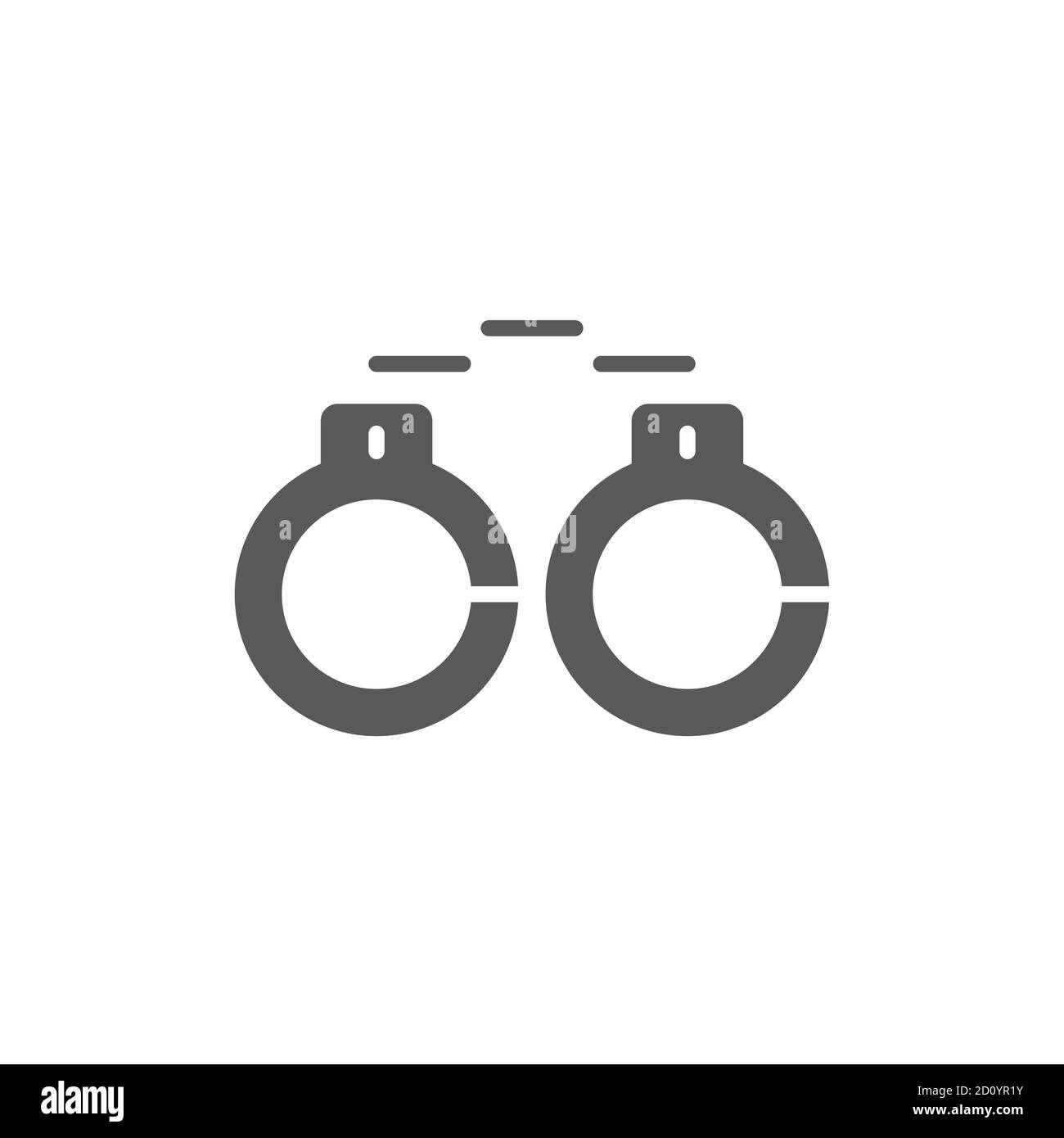 Handcuffs and police badge vector icon symbol isolated on white ...
