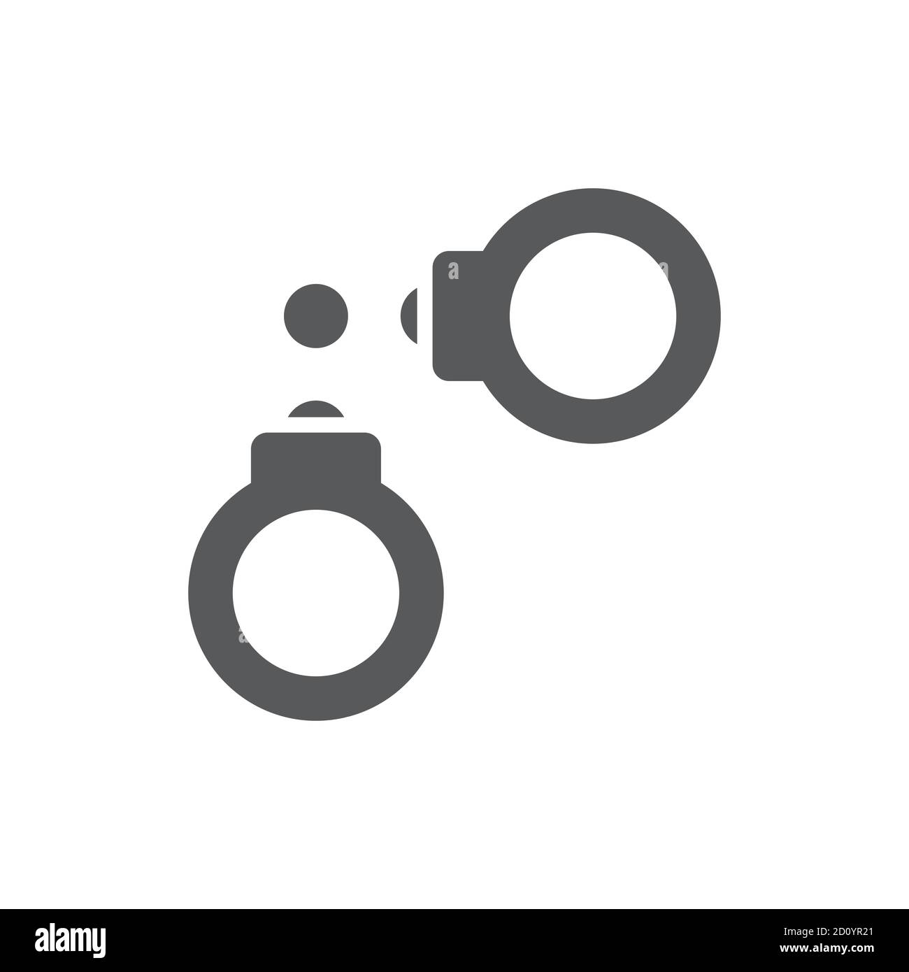 Handcuffs and police badge vector icon symbol isolated on white ...