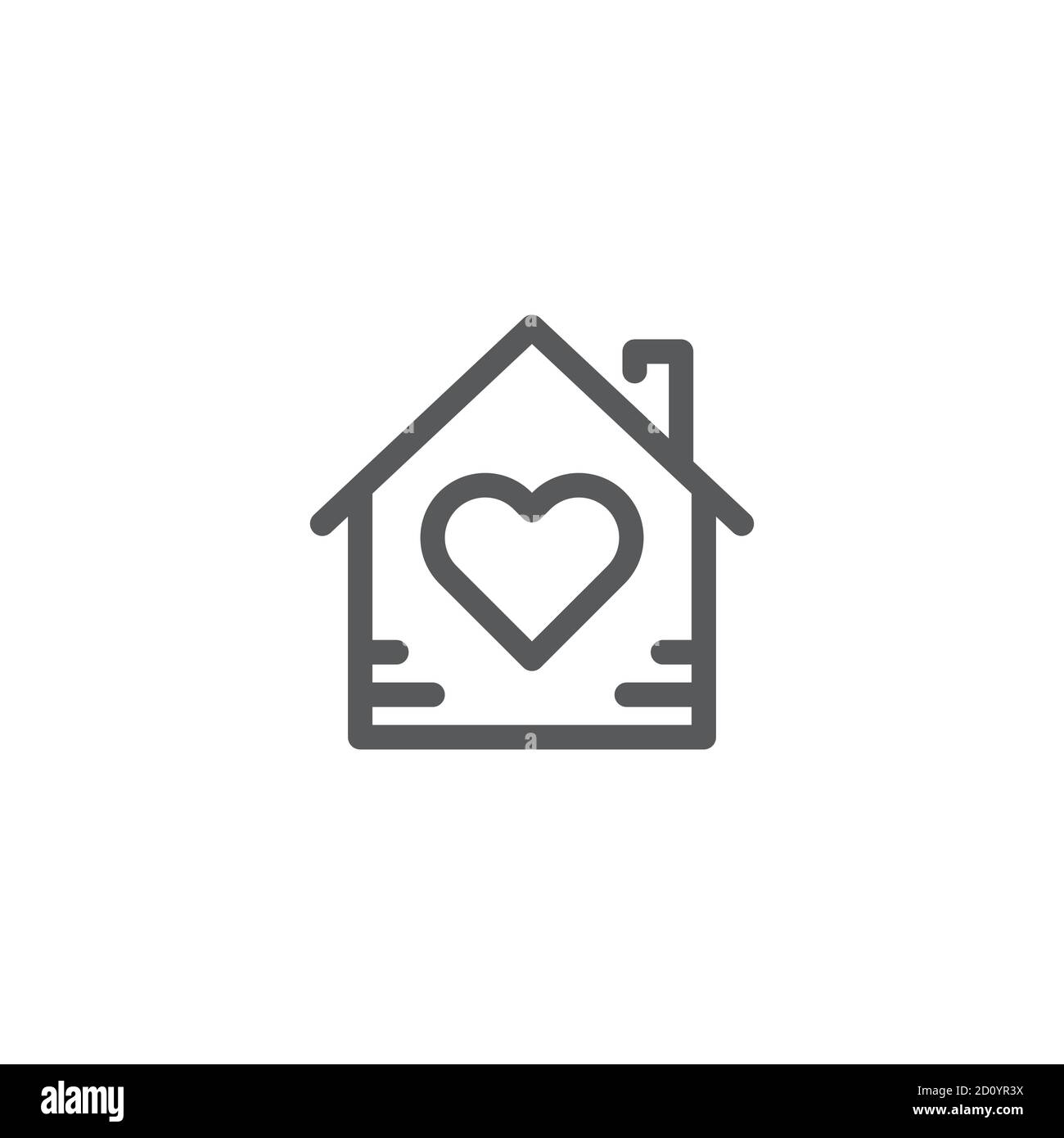 House with heart vector icon symbol isolated on white background Stock ...