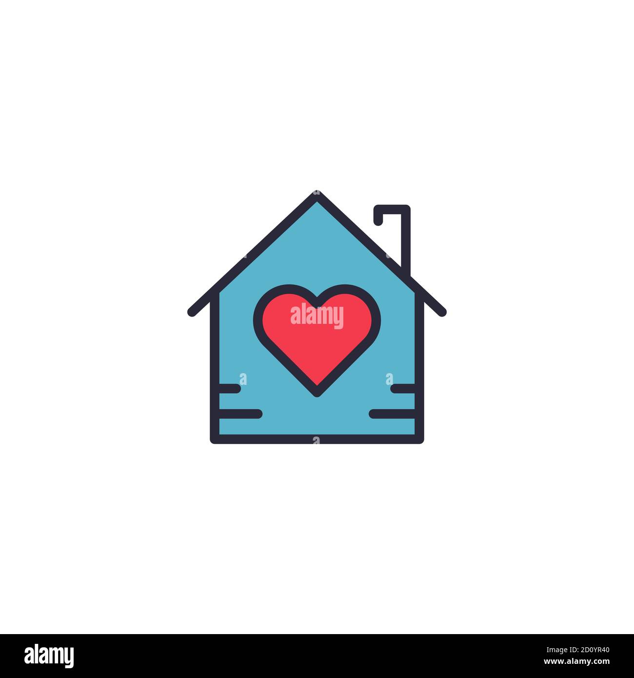 House with heart vector icon symbol isolated on white background Stock ...