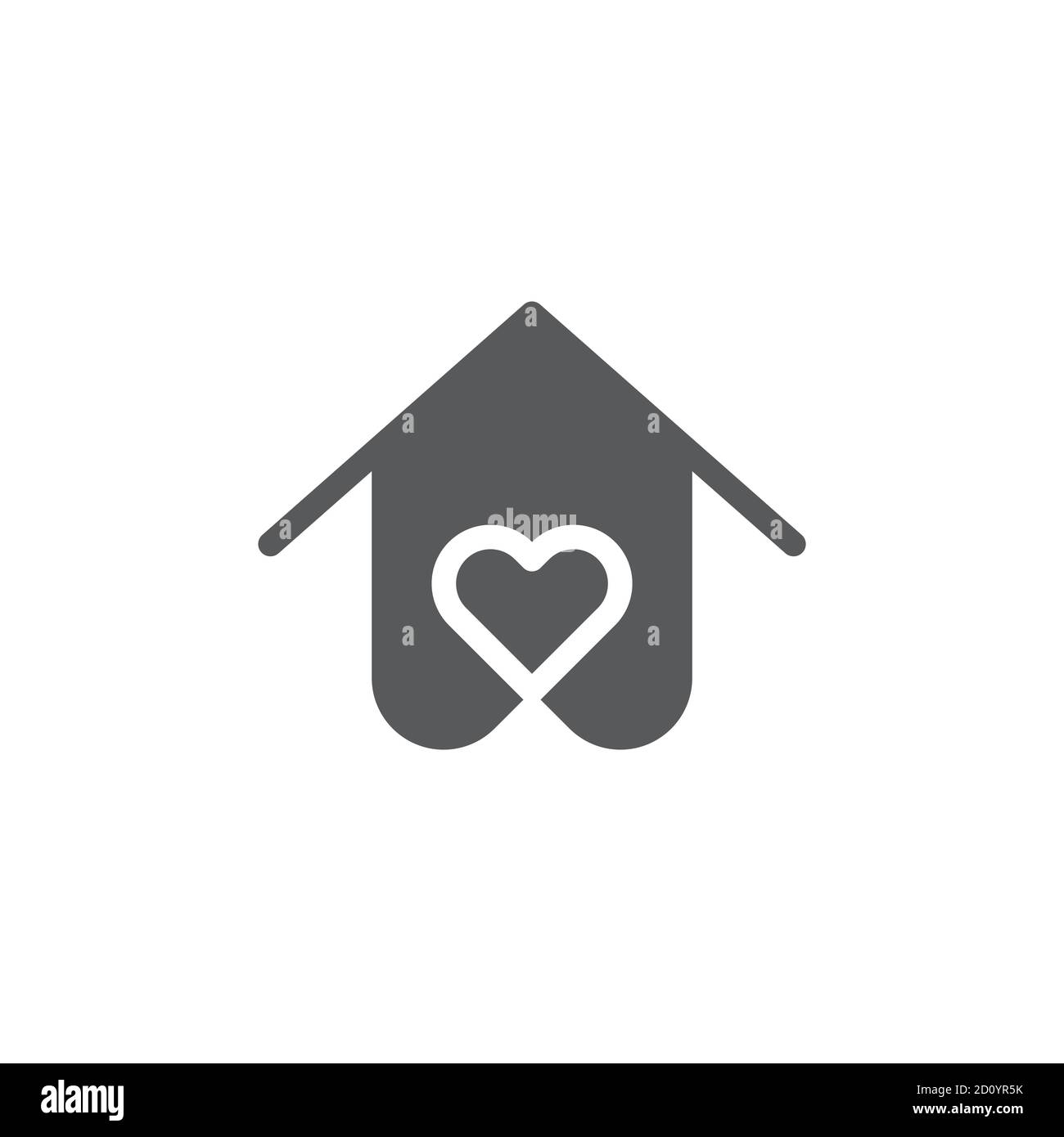 House with heart vector icon symbol isolated on white background Stock ...