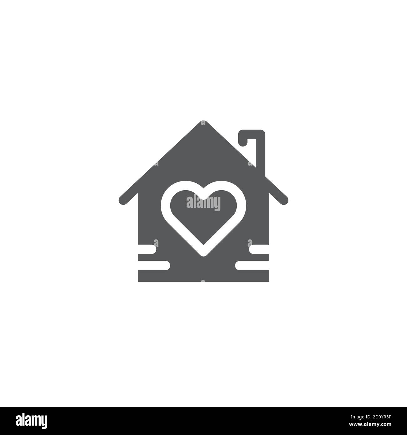 House with heart vector icon symbol isolated on white background Stock ...