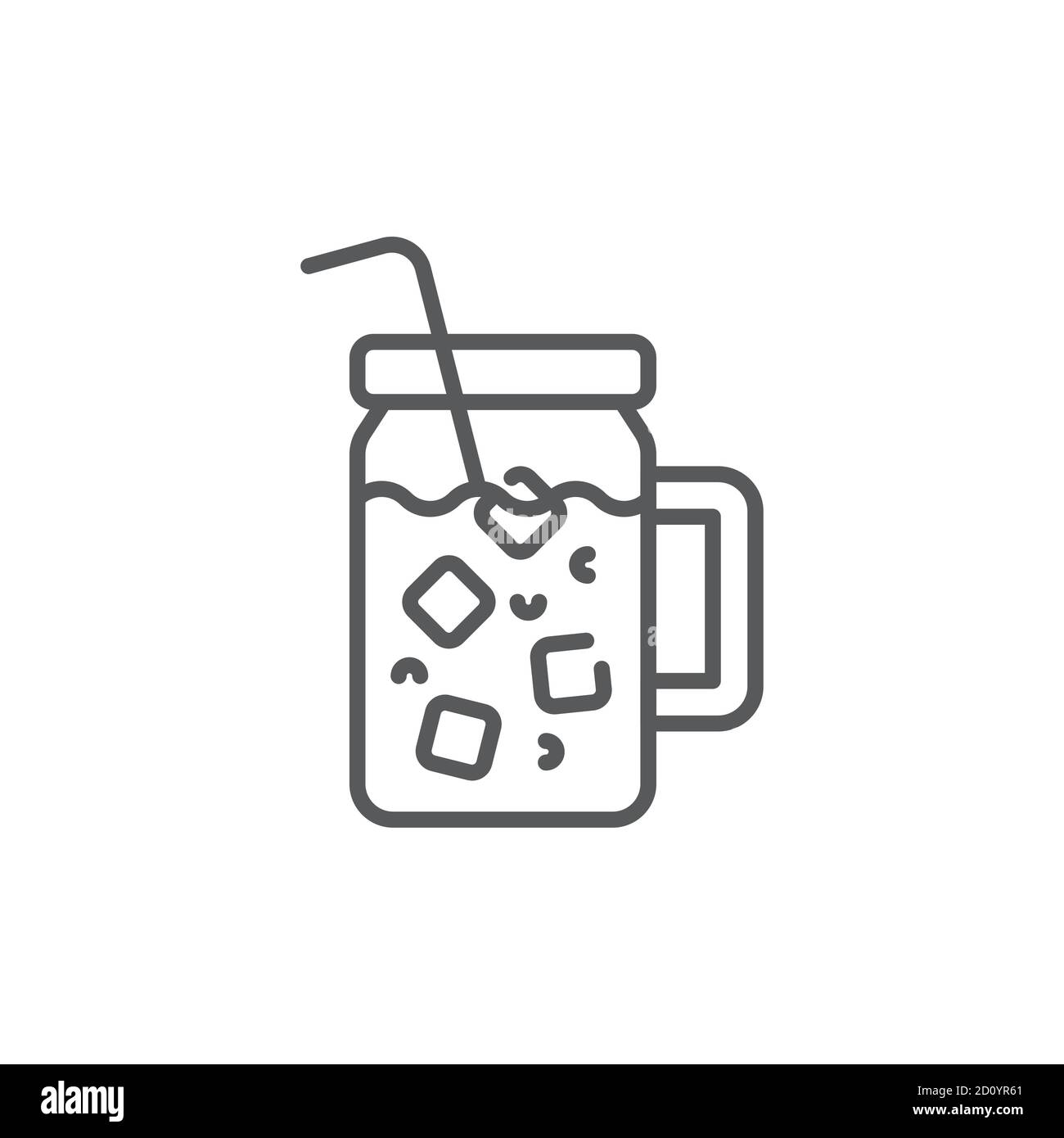 Iced coffee with ice cubes icon vector icon symbol drink isolated on ...
