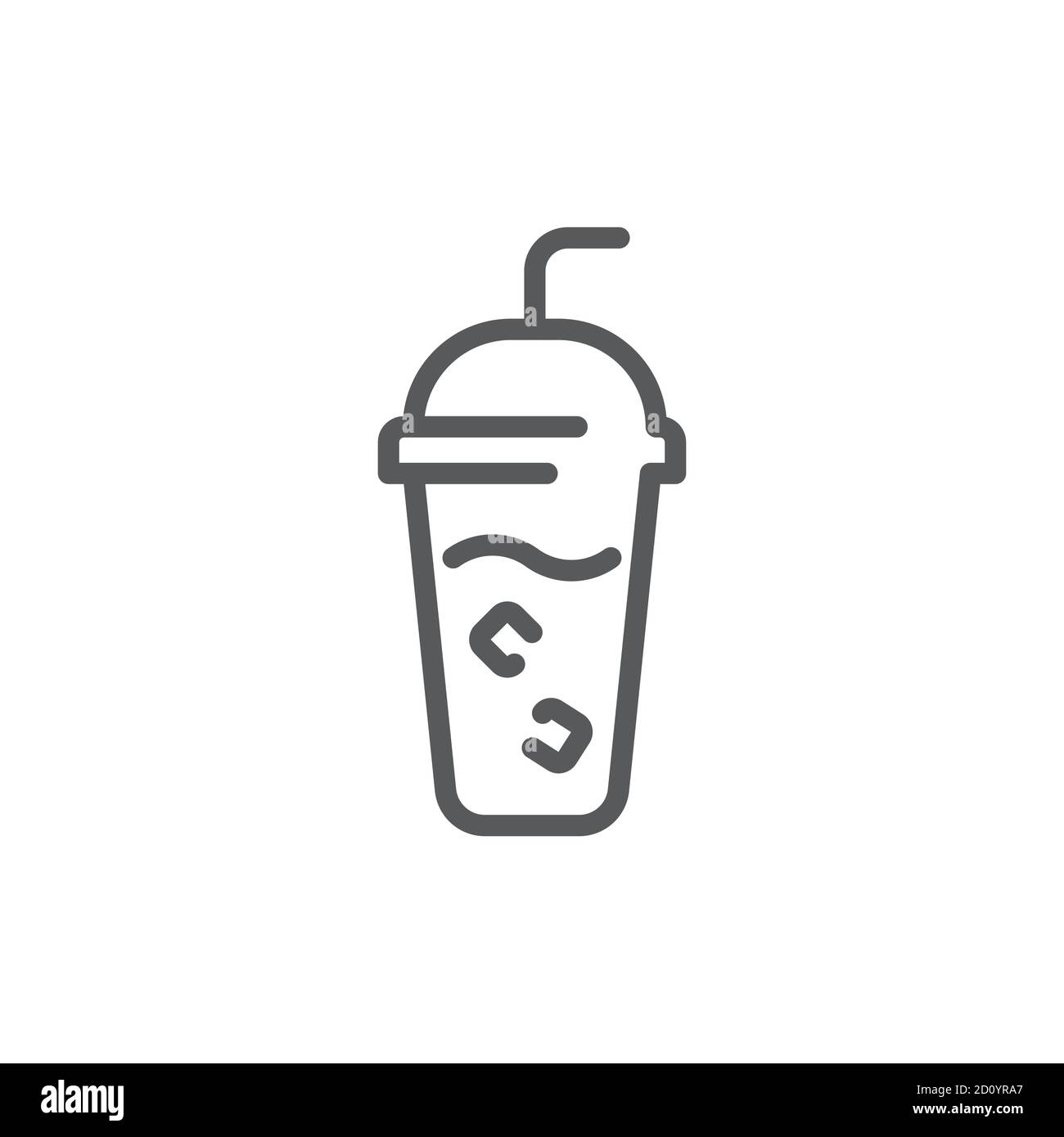 Iced coffee with ice cubes icon vector icon symbol drink isolated on ...