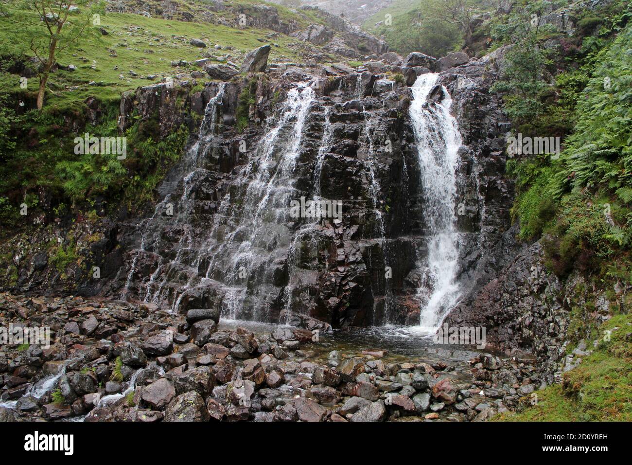 Stickle Ghyll waterfall Langdale Pikes, Lake District Stock Photo - Alamy